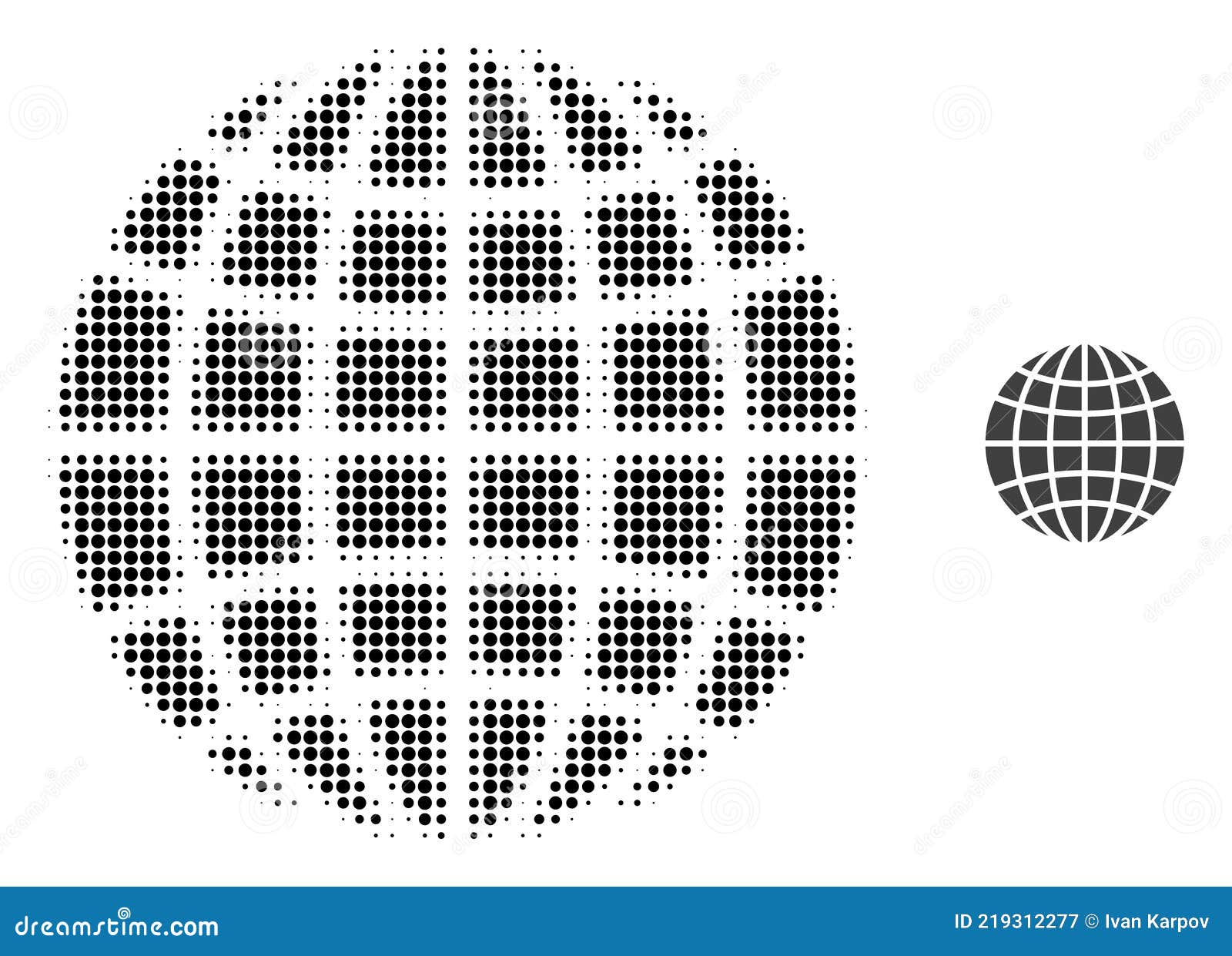 Globe Halftone Dotted Icon stock vector. Illustration of network ...