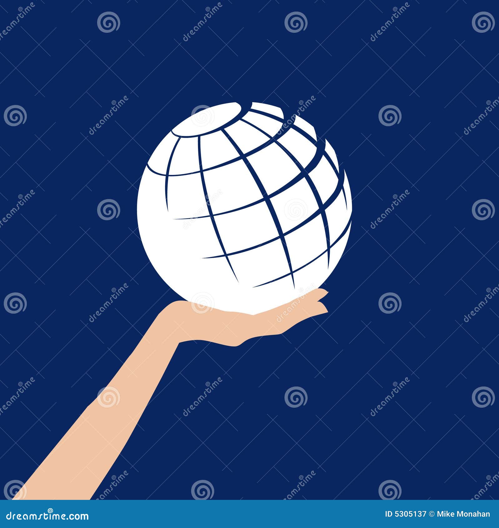 Globe On Hand Cartoon Vector | CartoonDealer.com #5305137