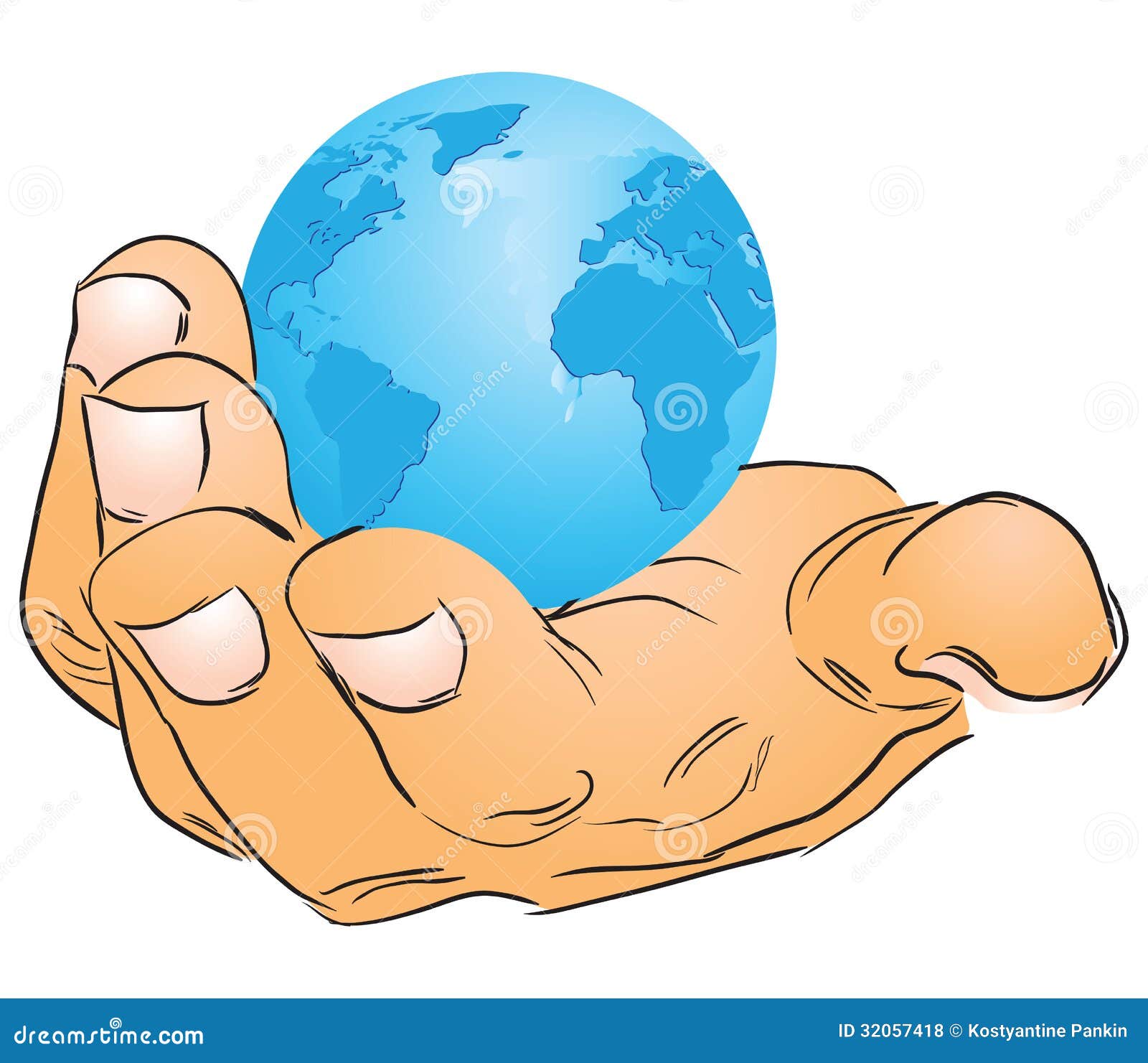 Globe in hand stock vector. Illustration of concern, natural - 32057418