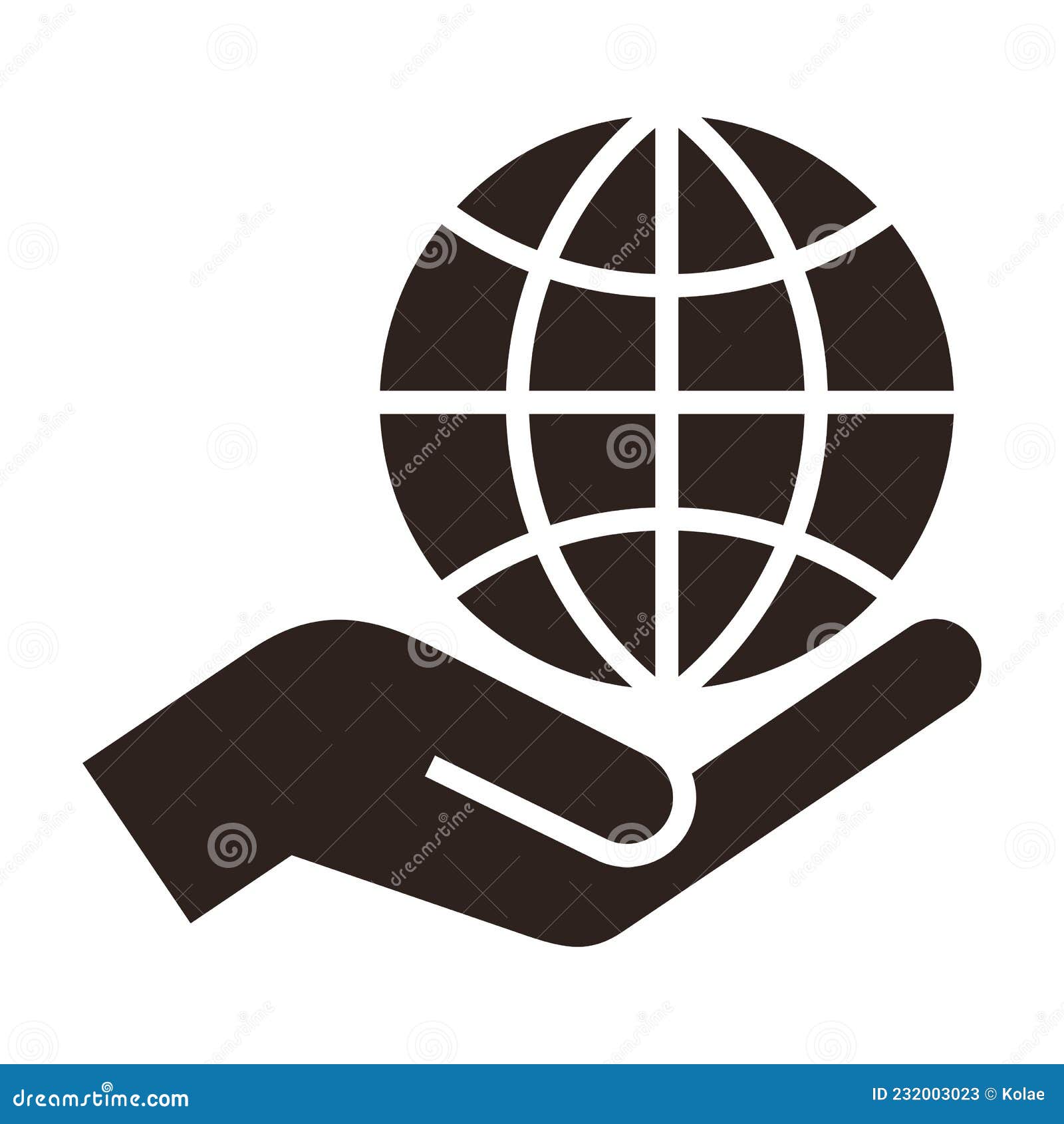 Globe in Hand Icon. Symbol for Save Earth Stock Vector - Illustration ...