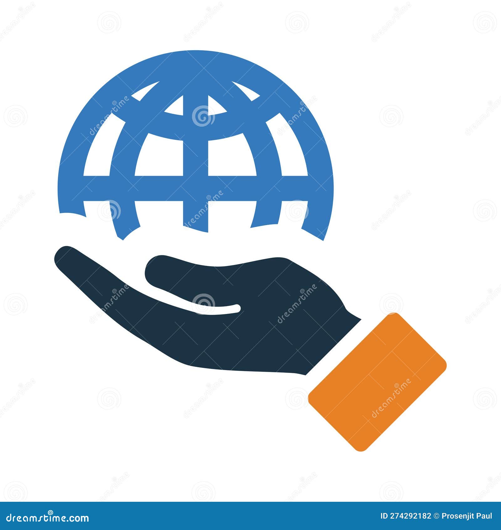 Globe, Hand, World, Net, Globe on Hand Icon Stock Vector - Illustration ...