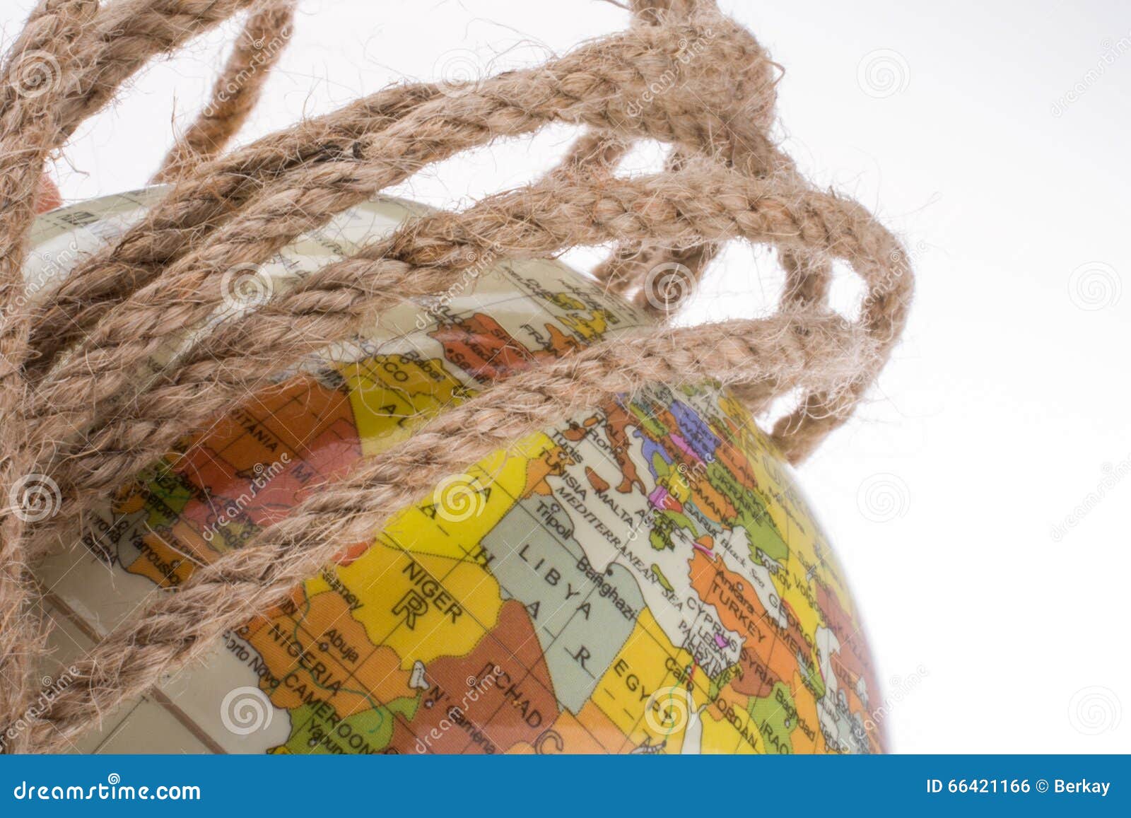 Globe in Hand Wrapped with Rope Stock Photo - Image of globe, hand ...