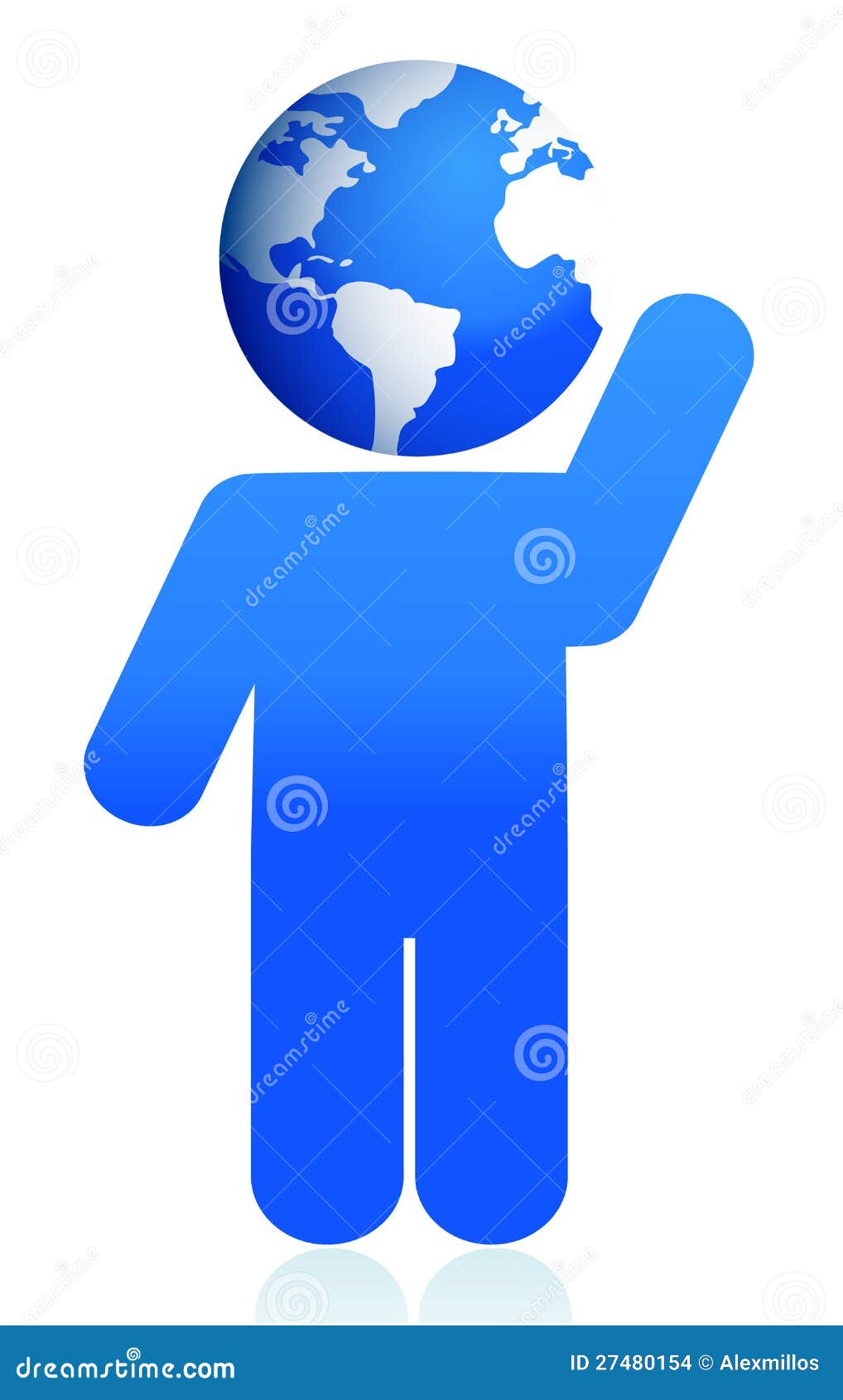 Globe Head Icon Illustration Design Stock Illustration - Illustration ...