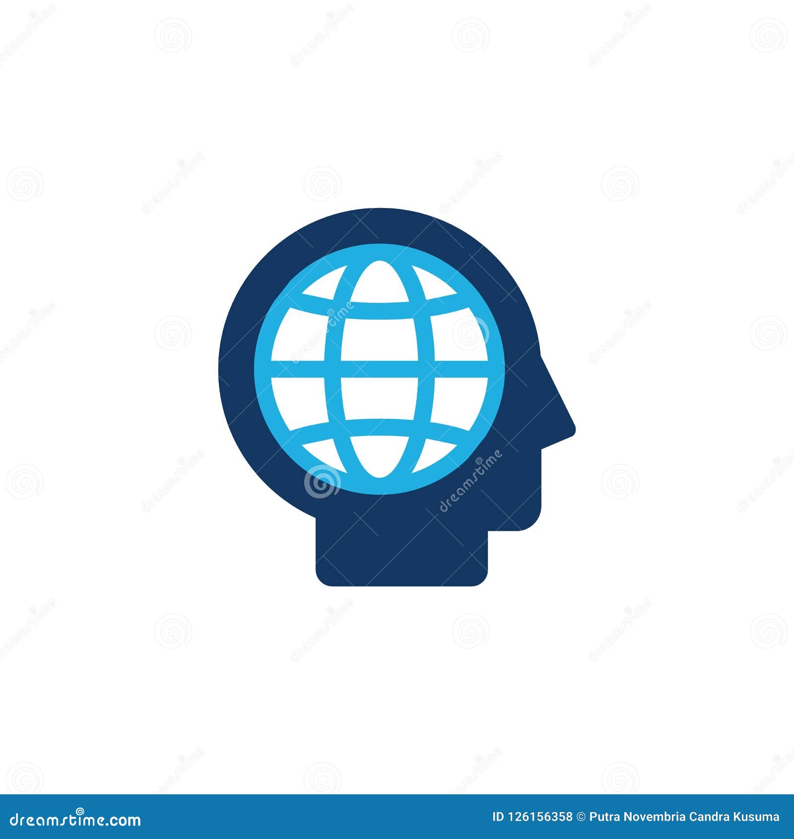 Globe Head Logo Icon Design Stock Vector - Illustration of company ...