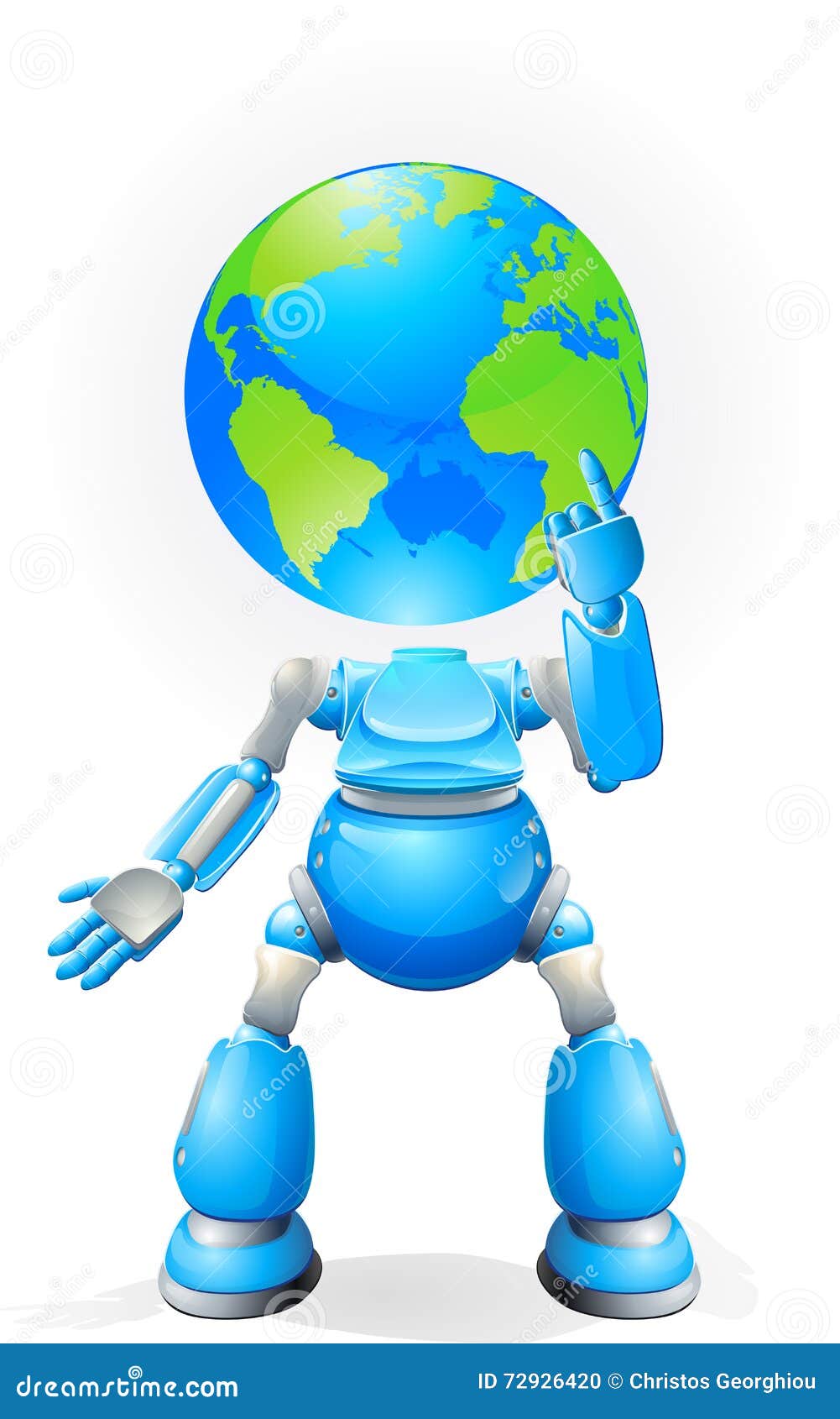 Robot And Globe Earth Royalty-Free Stock Photography | CartoonDealer ...