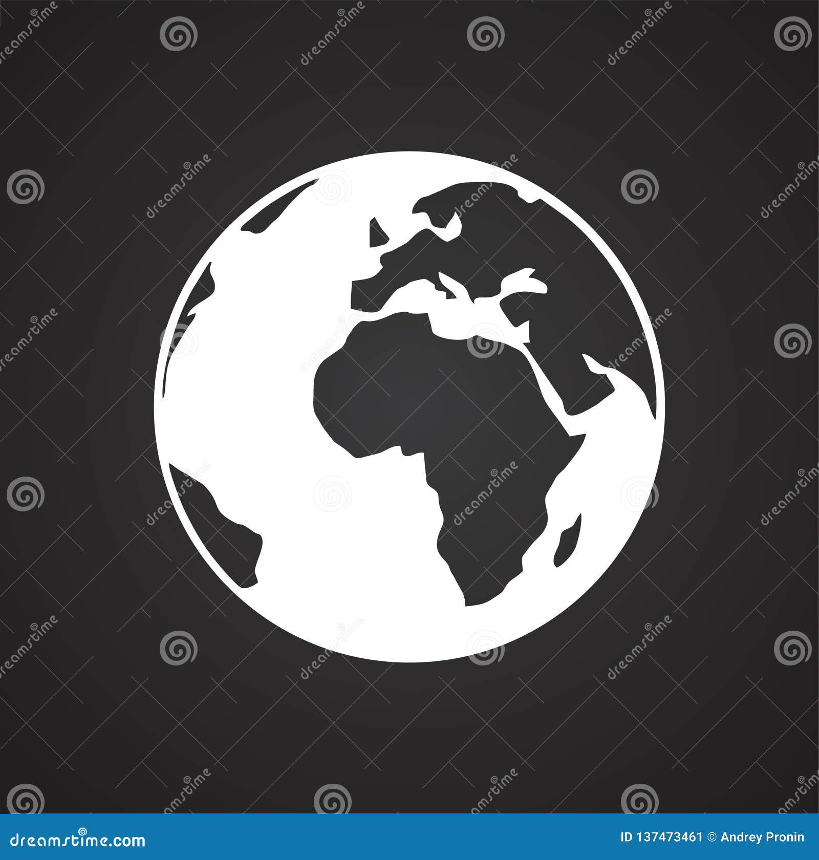 Globe Icon on Black Background for Graphic and Web Design, Modern ...