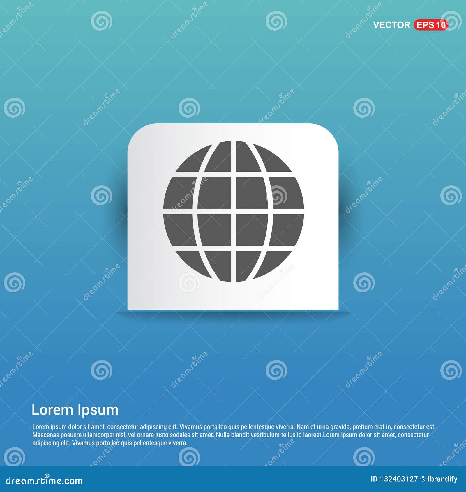 Globe Icon - Blue Sticker Button Stock Vector - Illustration of ...