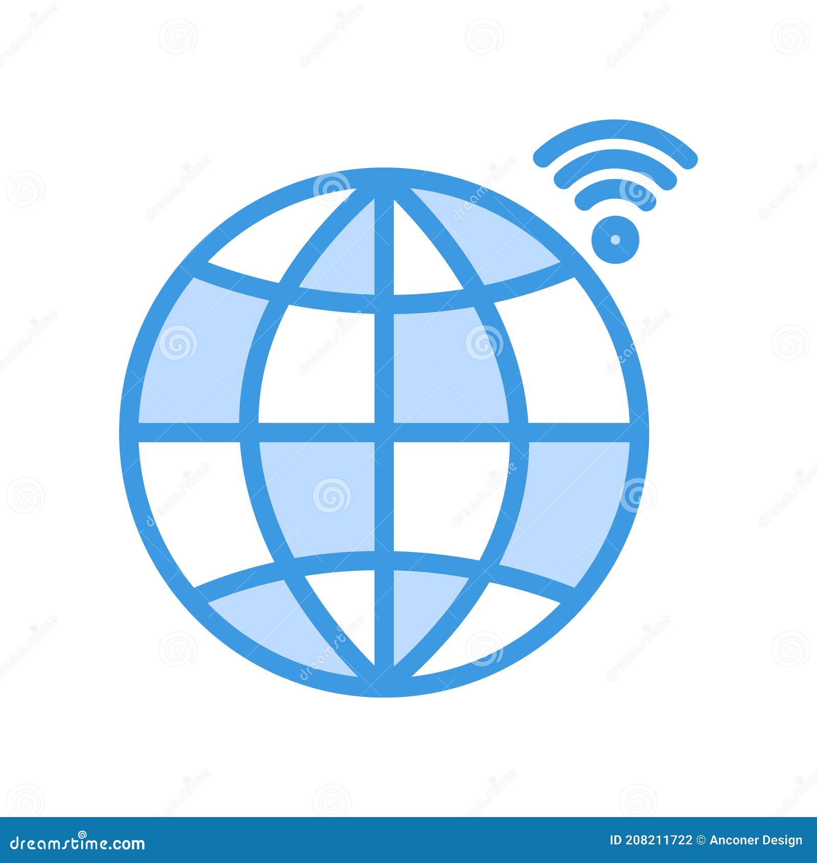 Globe Icon in Blue Style about Internet of Things for Any Projects ...