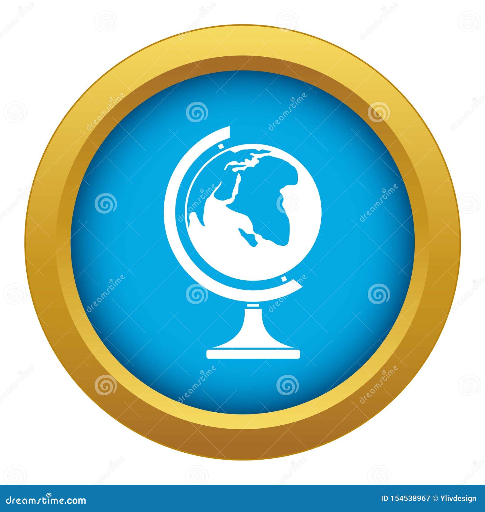 Globe Icon Blue Vector Isolated Stock Vector - Illustration of graphic ...