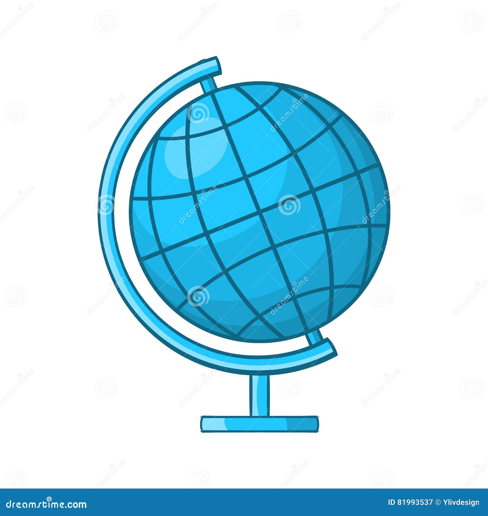 Globe Icon in Cartoon Style Stock Vector - Illustration of class, axis ...