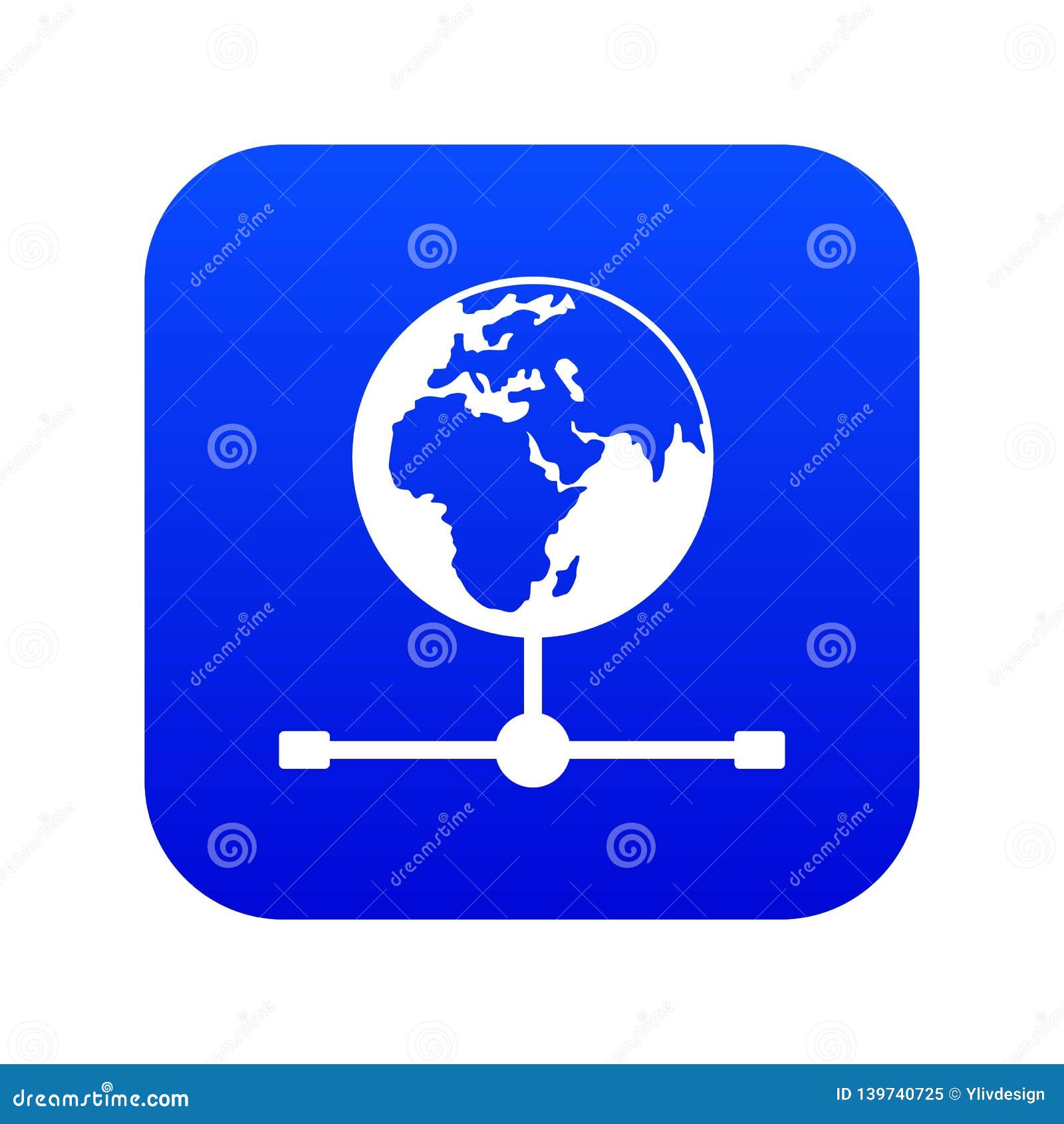 Globe icon digital blue stock vector. Illustration of round - 139740725