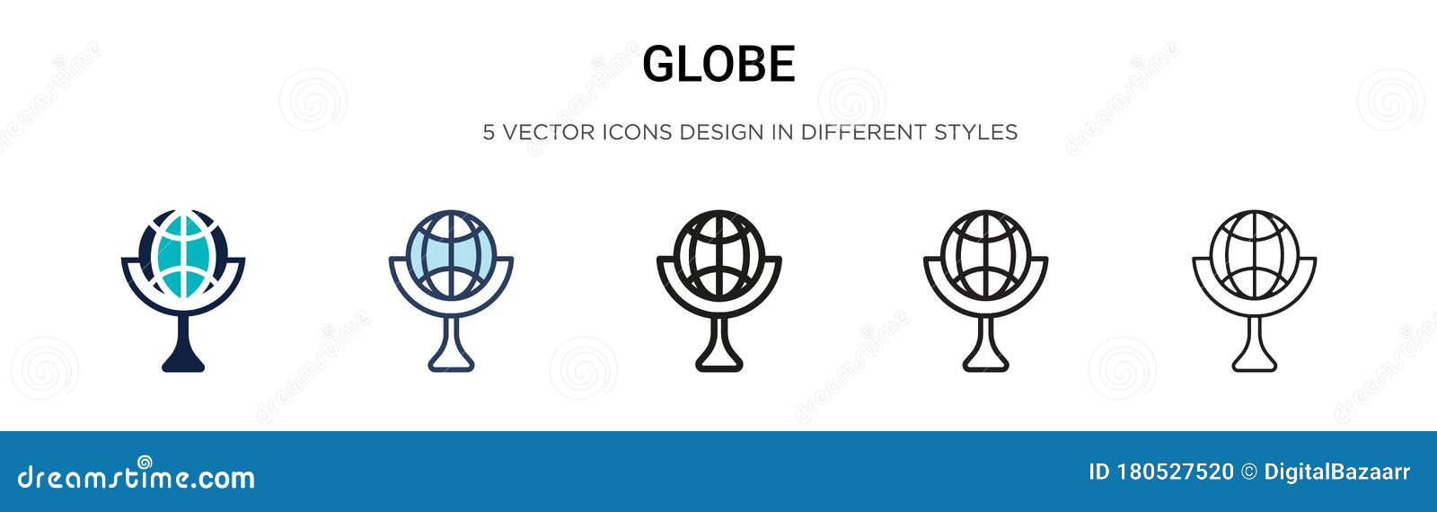 Globe Icon in Filled, Thin Line, Outline and Stroke Style. Vector ...