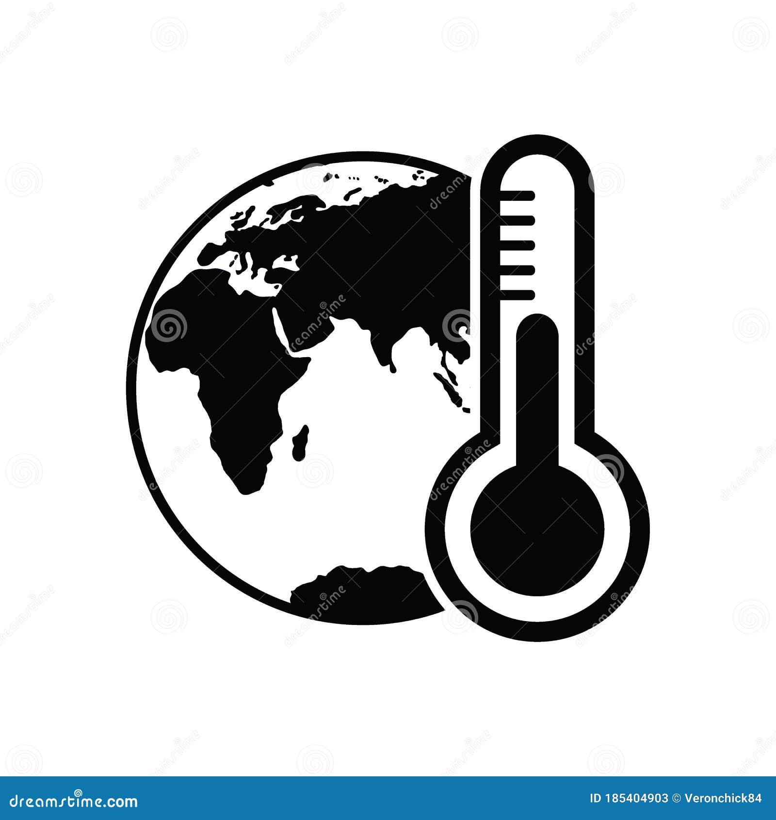 Globe Icon Global Temperature - Black Vector Icon with Shadow Stock ...