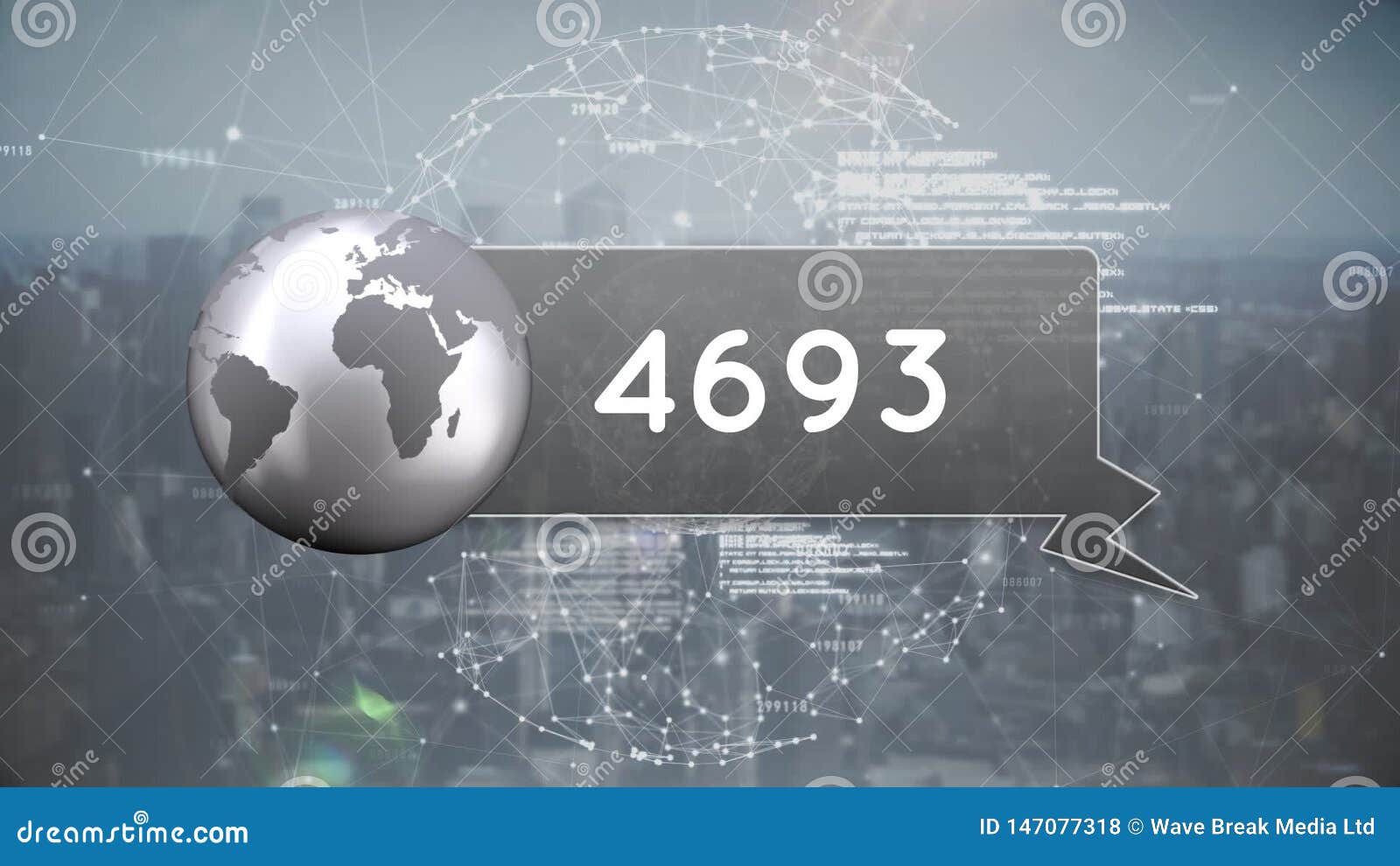 Globe icon with numbers stock footage. Video of download - 147077318