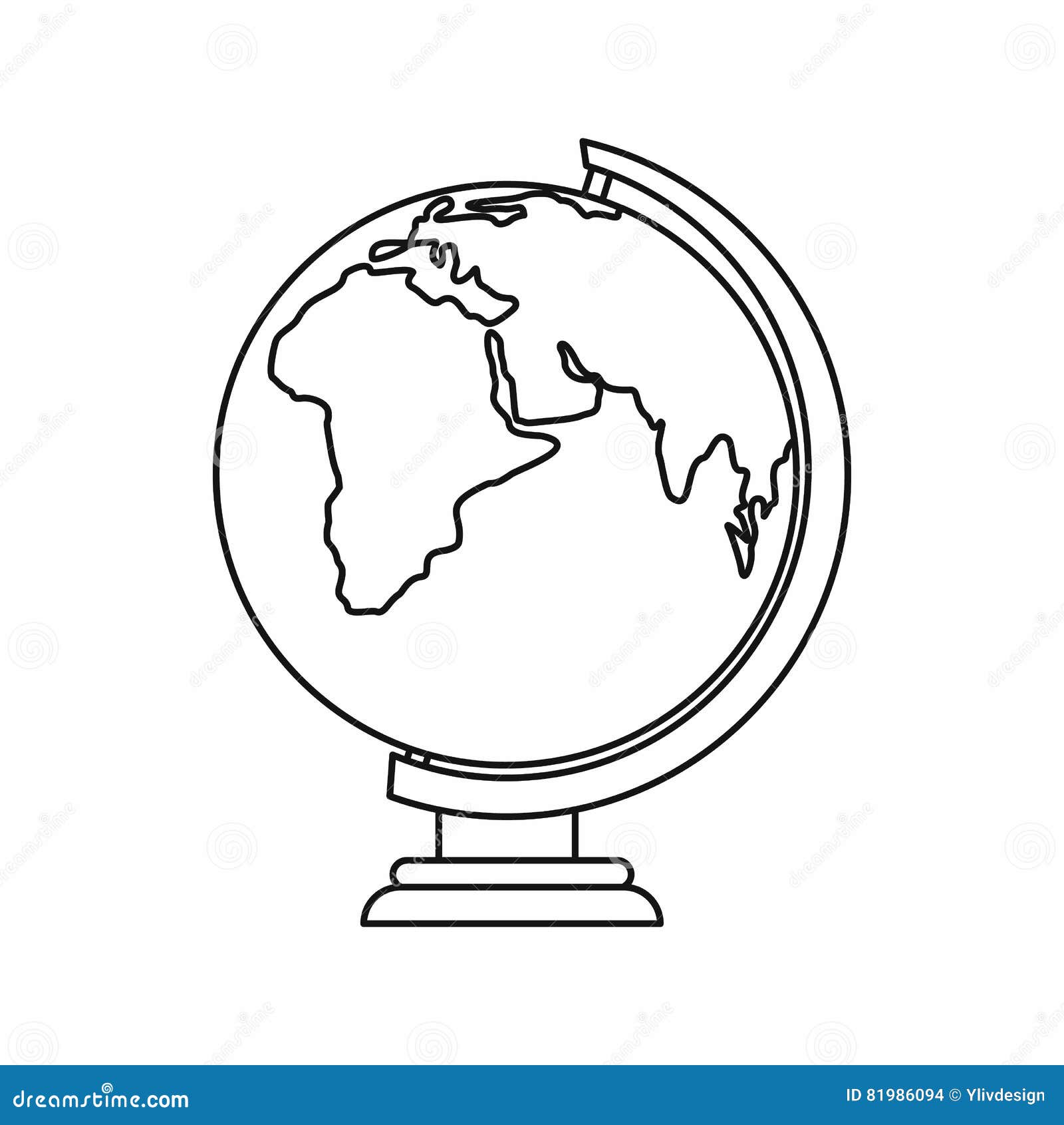 Globe icon, outline style stock vector. Illustration of education ...