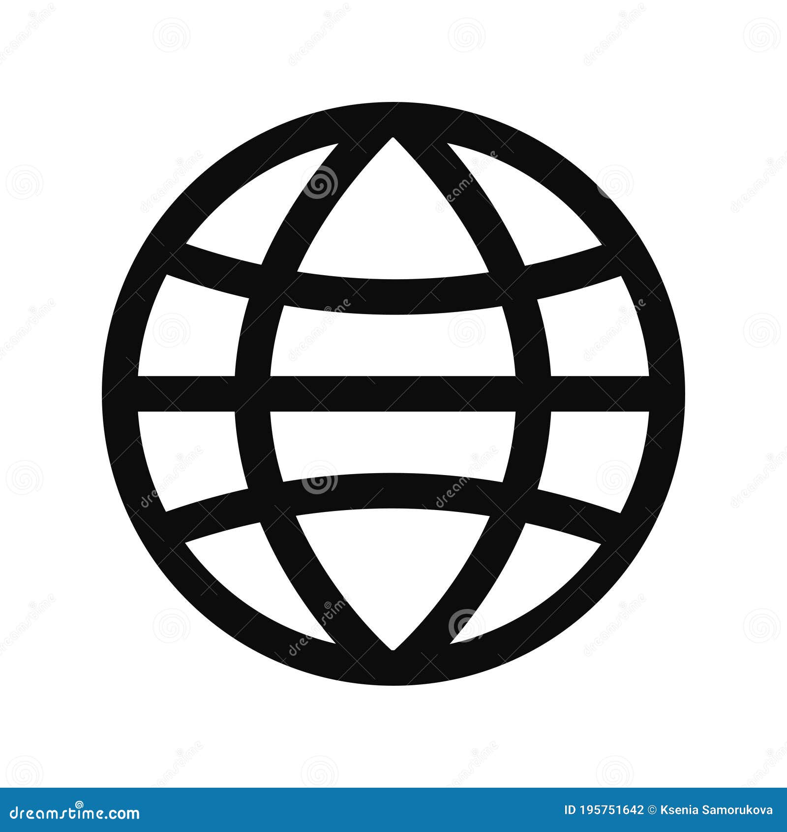 Globe Icon with Parallel and Meridians Stock Vector - Illustration of ...