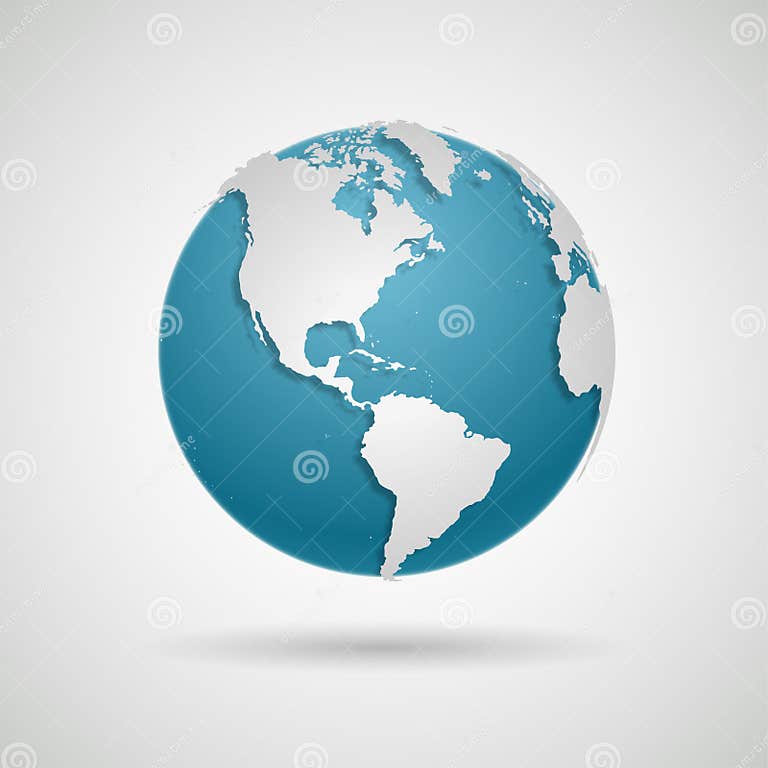 Globe Icon - Round World Map Vector Stock Illustration - Illustration ...