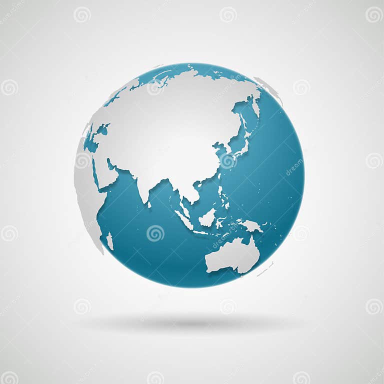 Globe Icon - Round World Map Vector Stock Illustration - Illustration ...