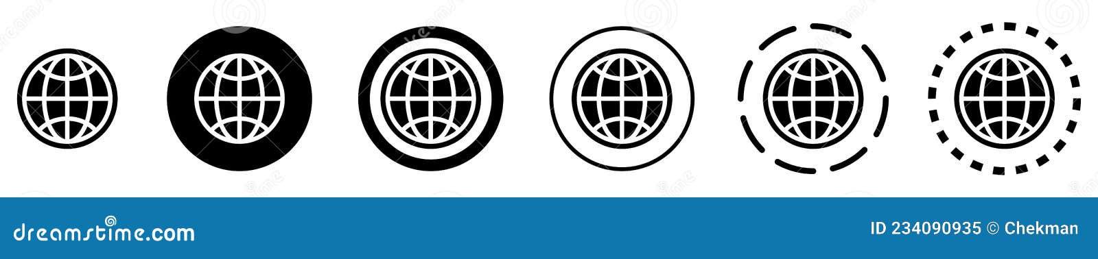 Globe Icon. Set of Linear World Icon. WWW World Wide Web Stock Vector ...