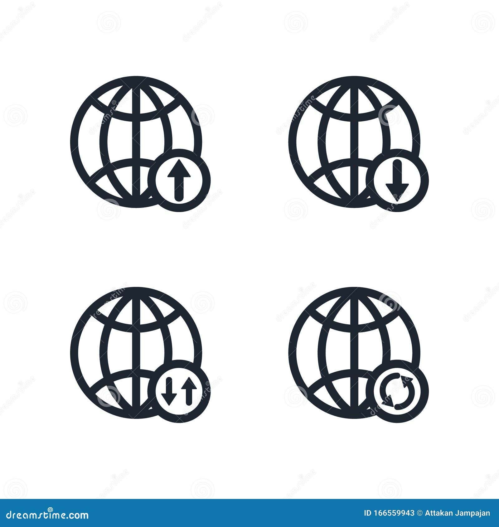 Globe Icon Set,World Wide Web Internet Connection Icon Set. Stock ...