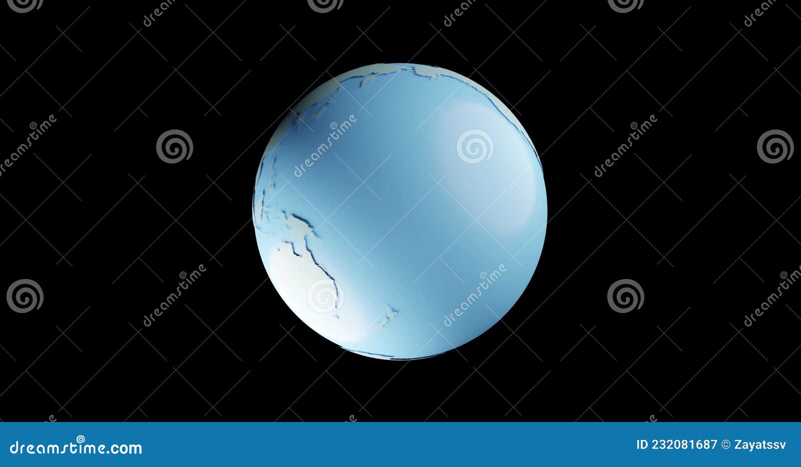 Globe Icon with Smooth Shadows and White Map of the Continents of the ...