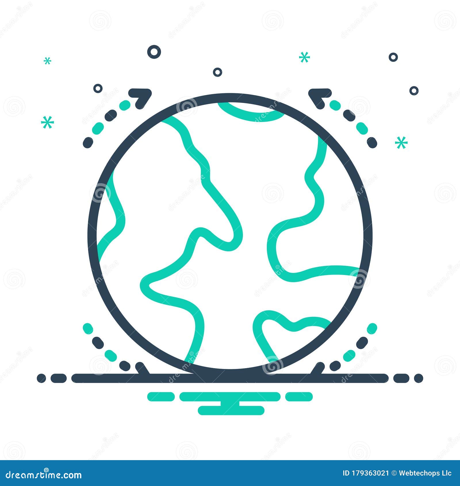 Map Of The World. Spherical Mercator Projection. Cartoon Vector ...