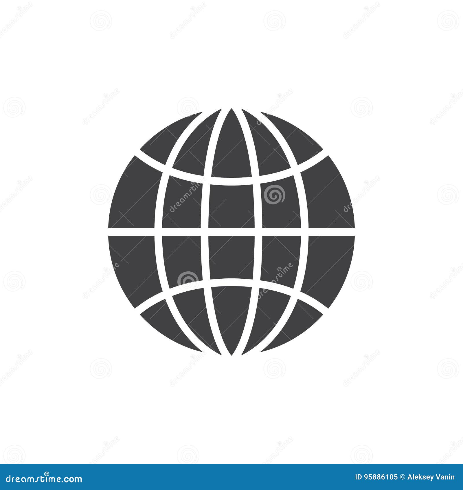 Globe Icon Vector, Filled Flat Sign, Solid Pictogram Isolated on White ...