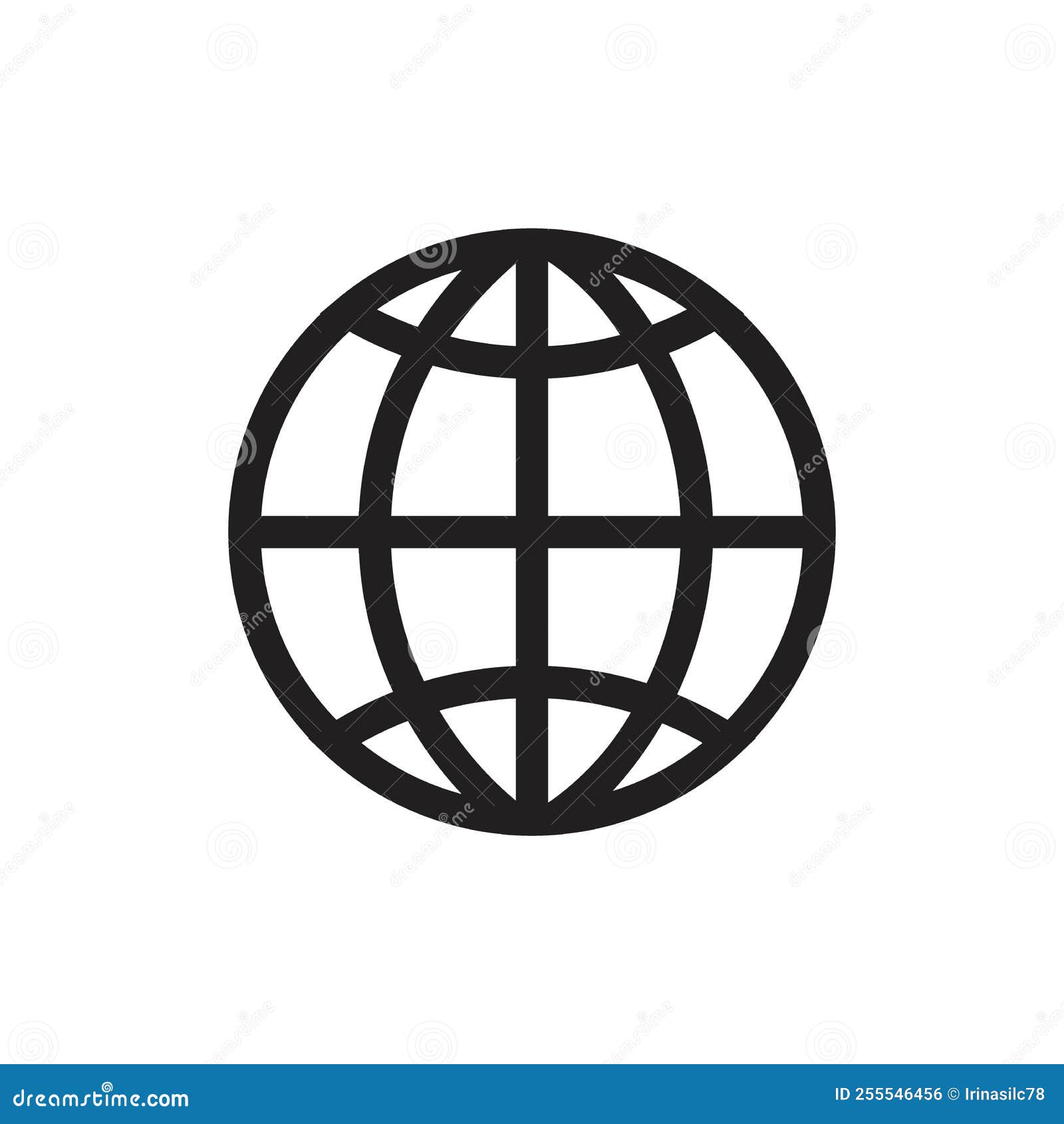 Globe Icon Vector Flat Design Style Stock Vector - Illustration of ...
