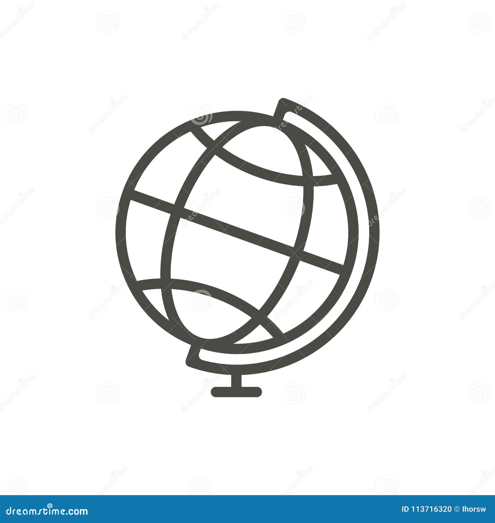 Globe Icon Vector. Line Earth Symbol Stock Vector - Illustration of ...
