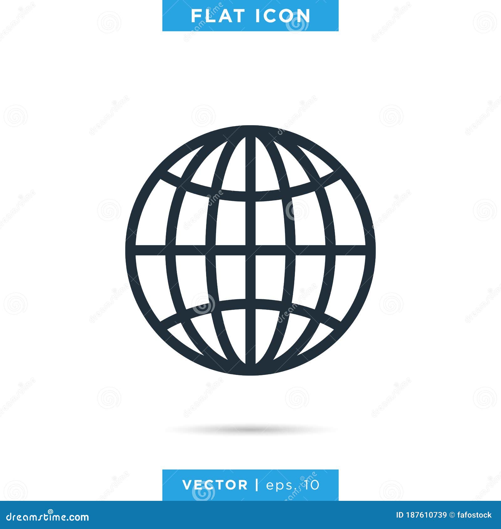 Globe Icon Vector Line Logo Design Template. Stock Vector ...