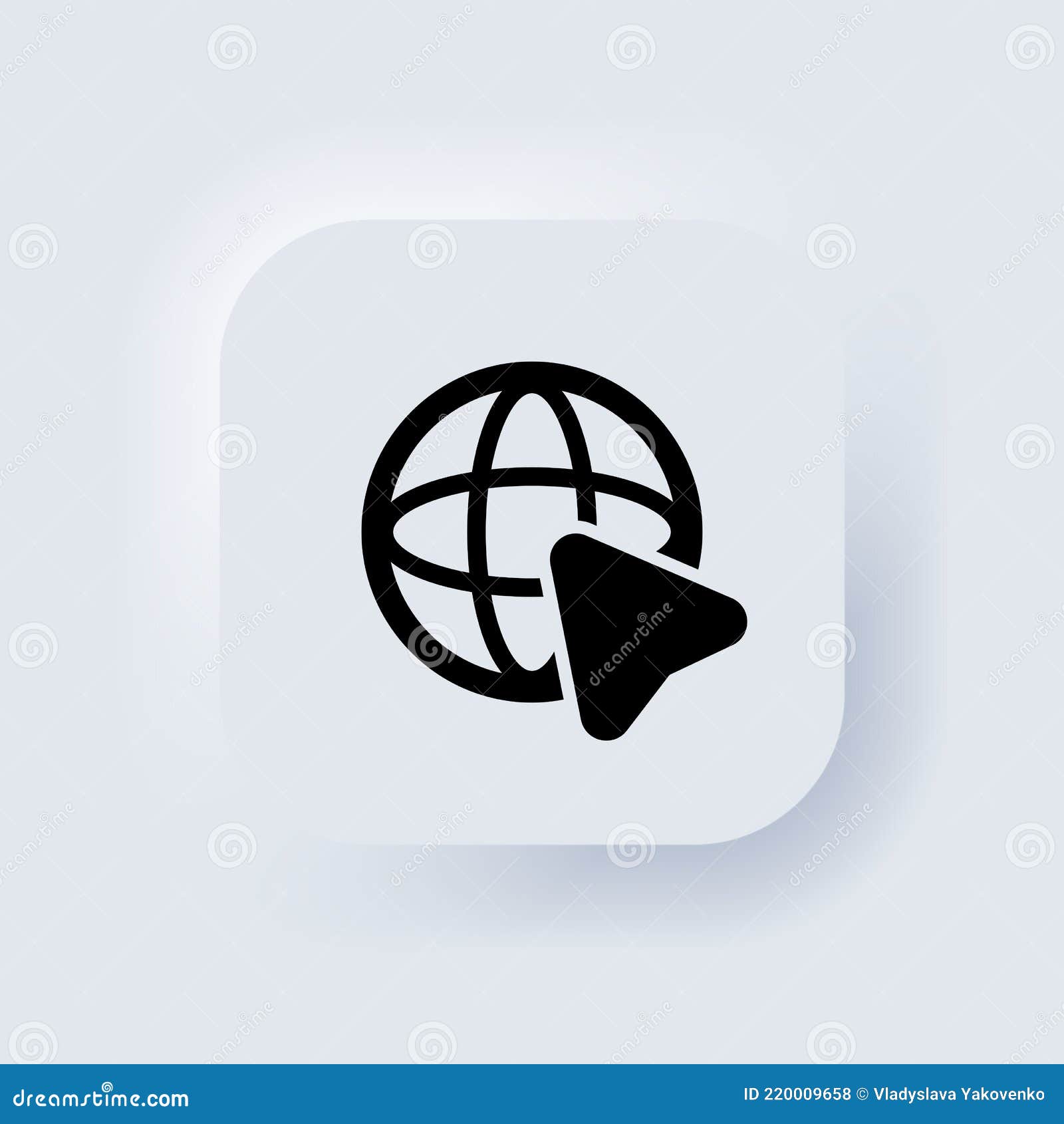 Globe Icon. Website. Neumorphic UI UX White User Interface Web Button ...