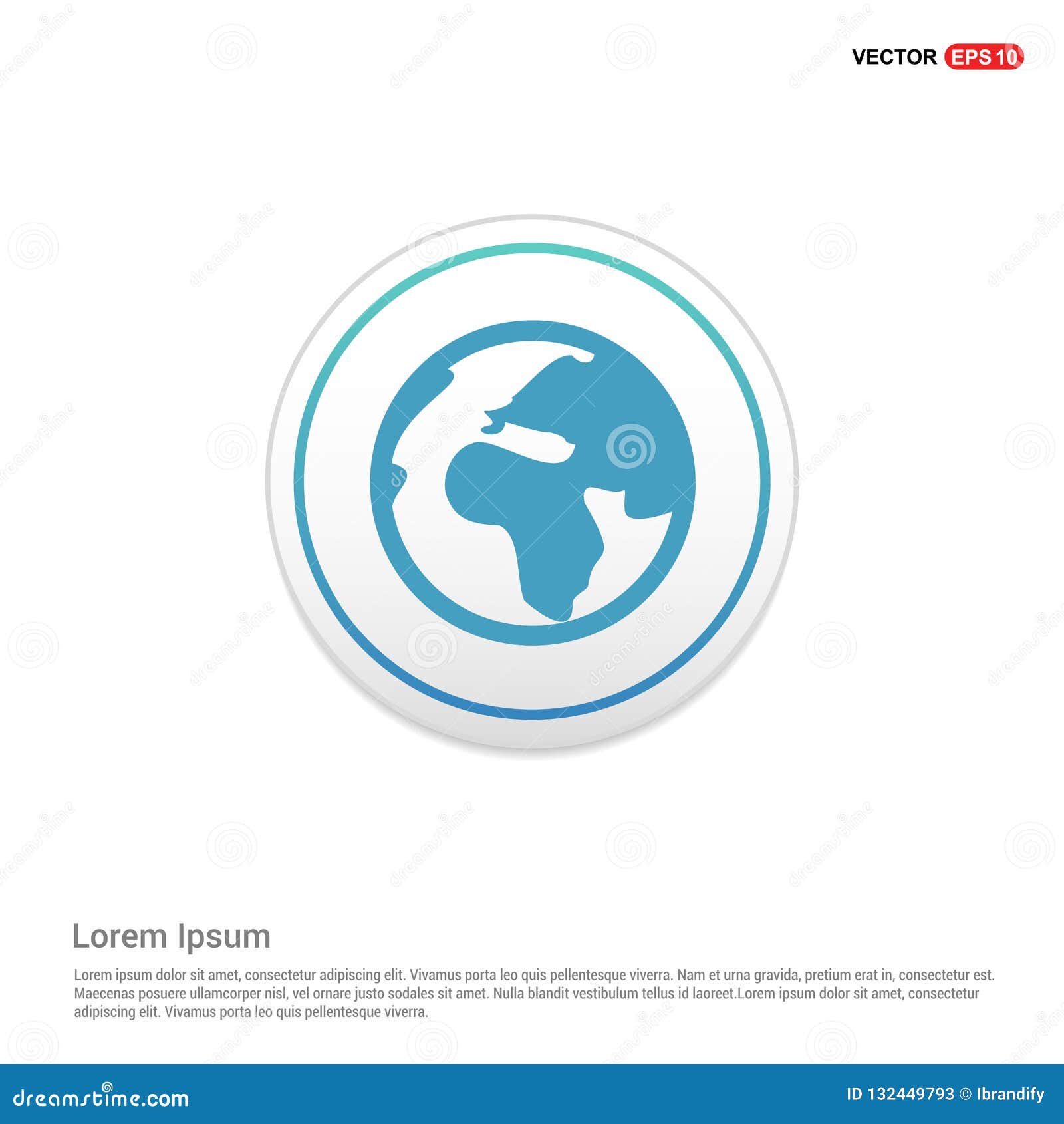 Globe Icon - White Circle Button Stock Vector - Illustration of ...