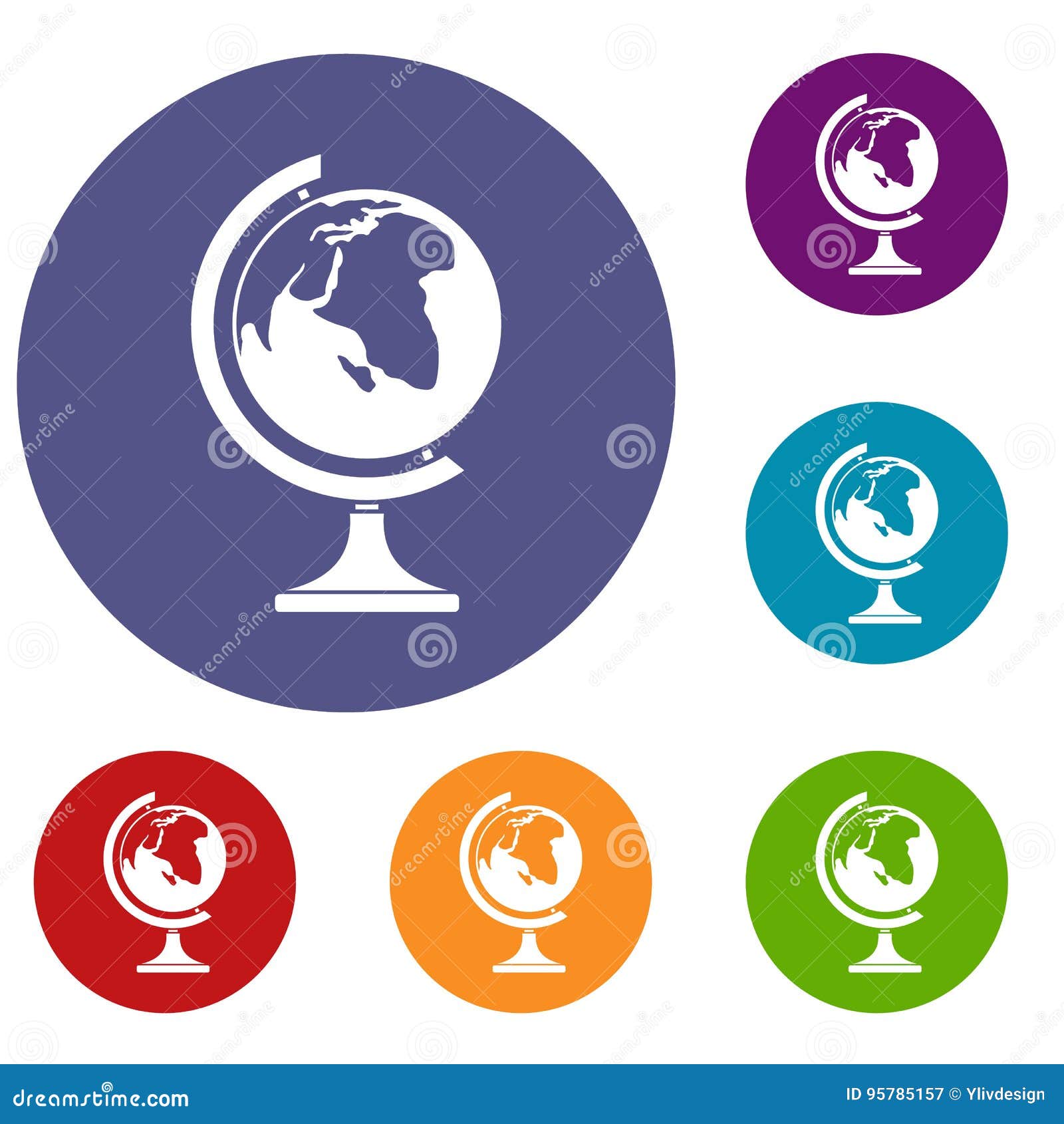 Globe icons set stock vector. Illustration of flat, concept - 95785157