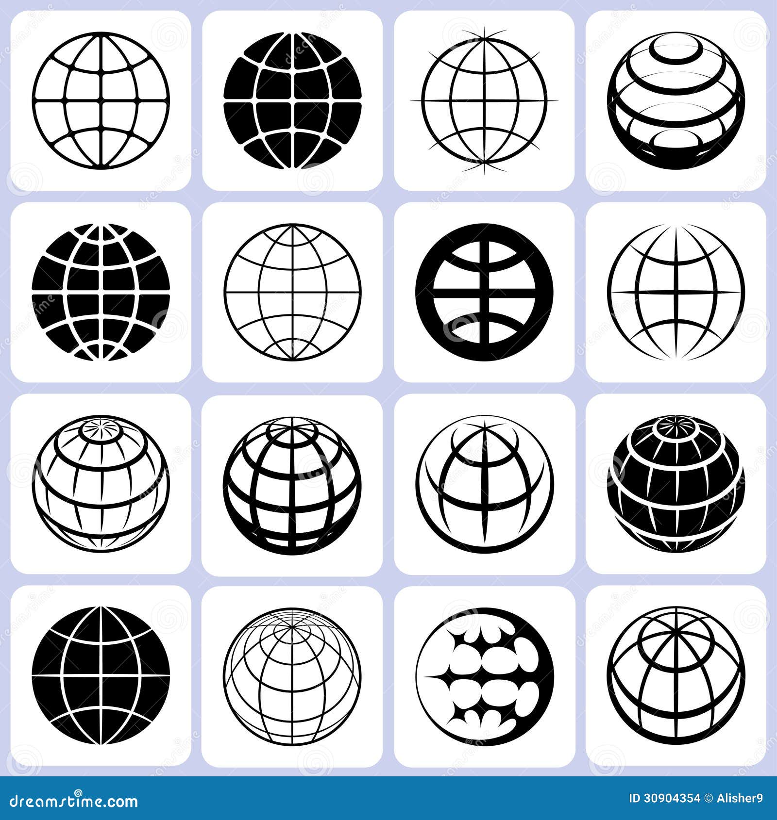 Globe Icons Set stock vector. Illustration of collection - 30904354