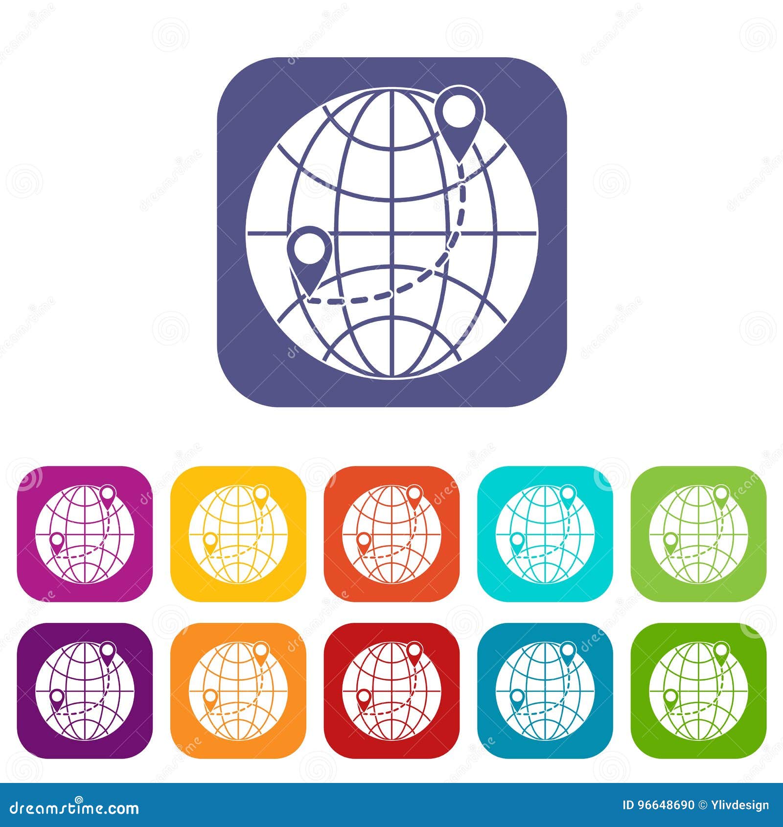 Globe icons set stock vector. Illustration of modern - 96648690