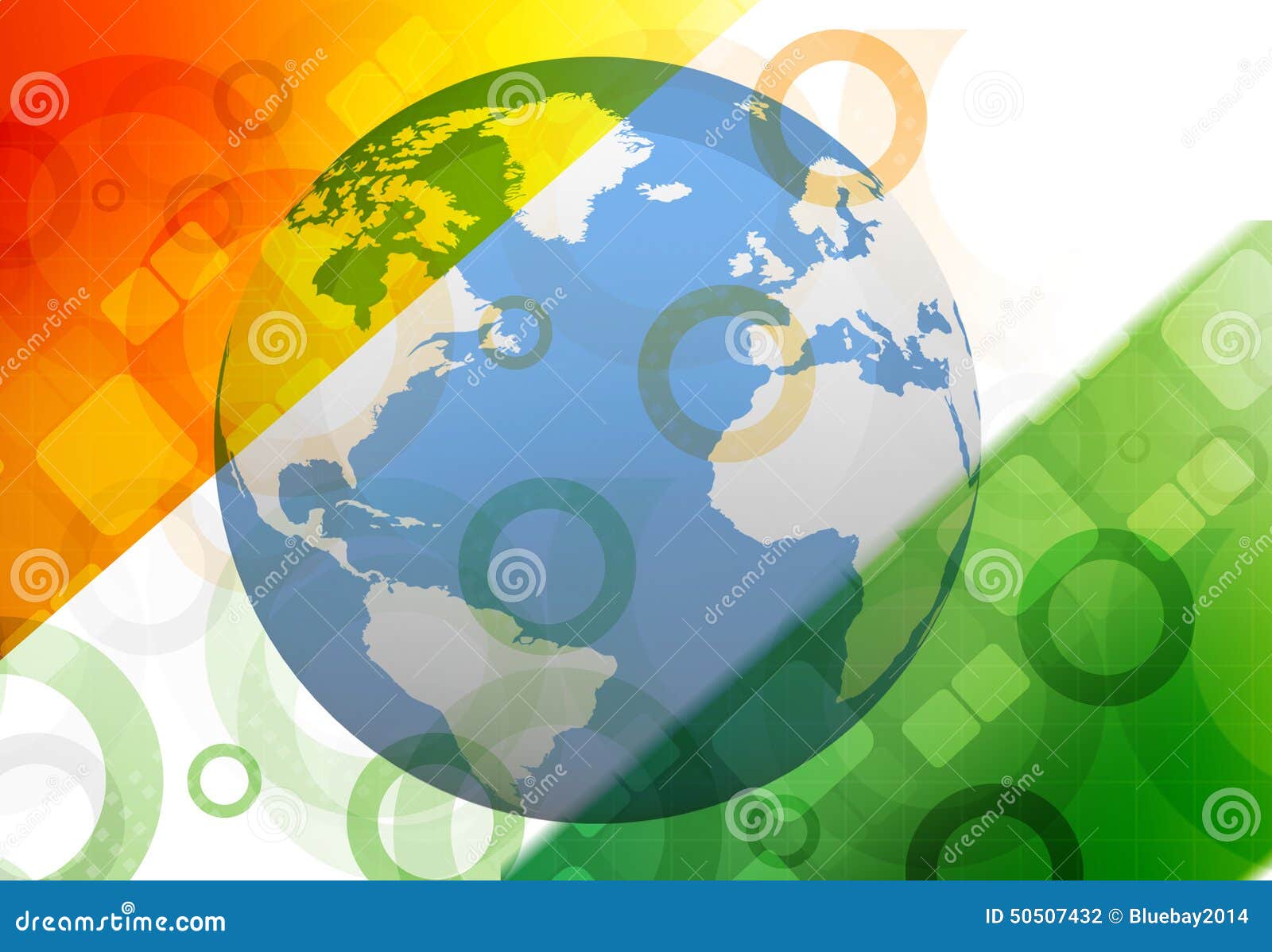Globe on Indian flag stock illustration. Illustration of abstract - 50507432