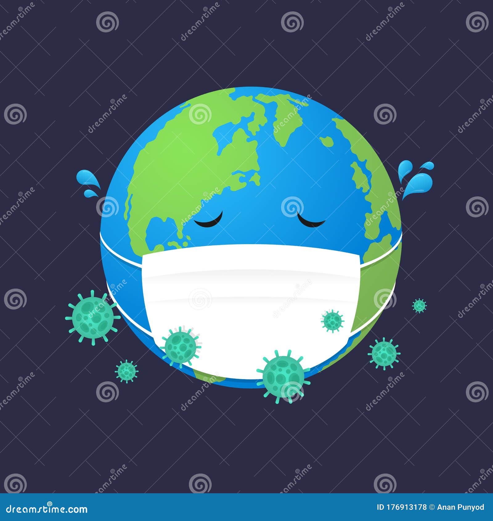 Globe is Infected with a Disease , World is Sick Vector Design Stock ...
