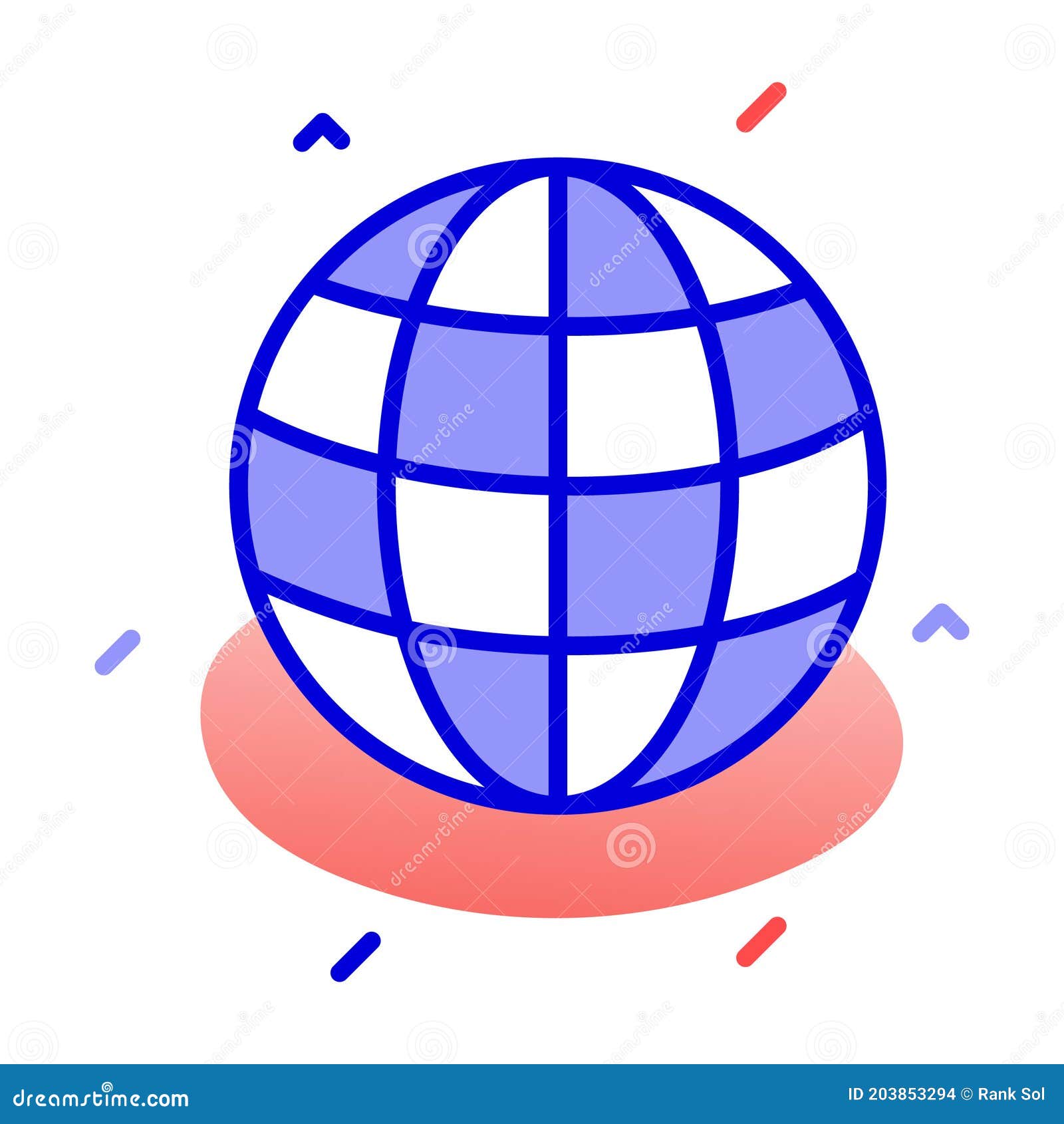 Internet Earth On Computer Network. Planet In Fishing Net Vector ...