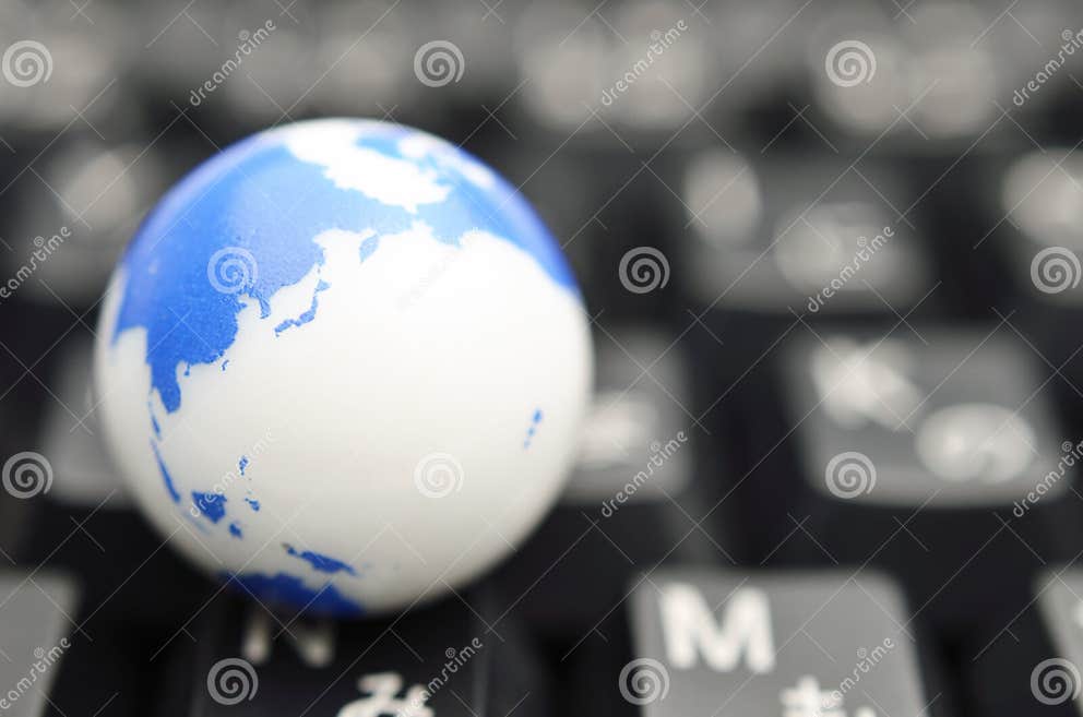 Globe and Keyboard stock image. Image of planet, object - 27142699