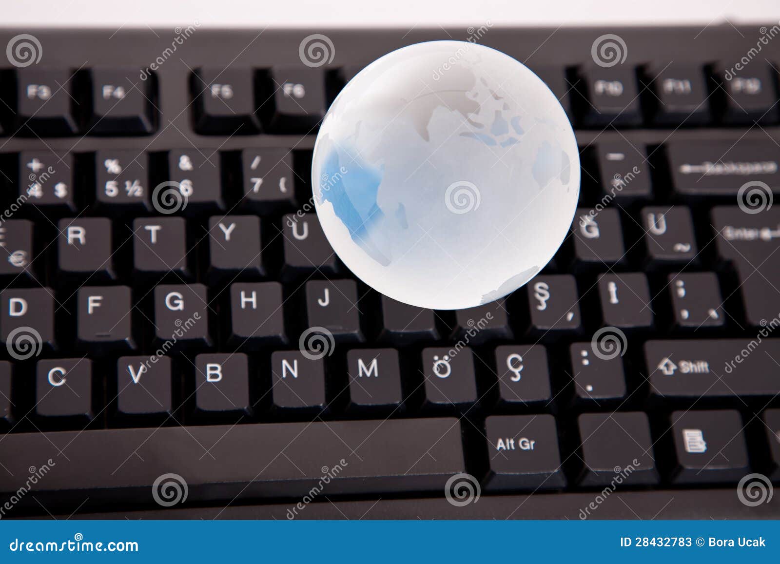 Globe on keyboard stock image. Image of glass, globe - 28432783