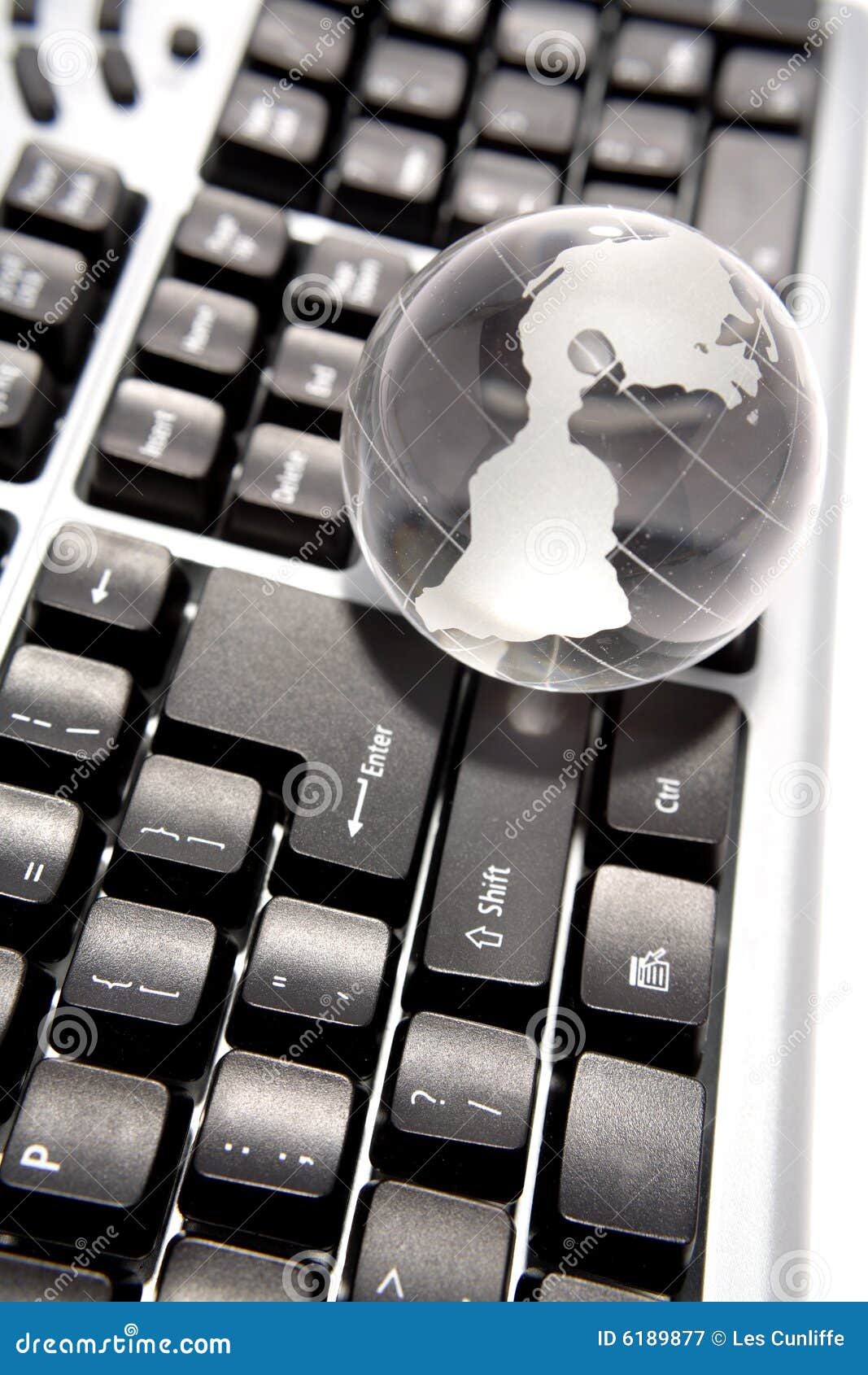 Globe on keyboard stock image. Image of detail, computer - 6189877