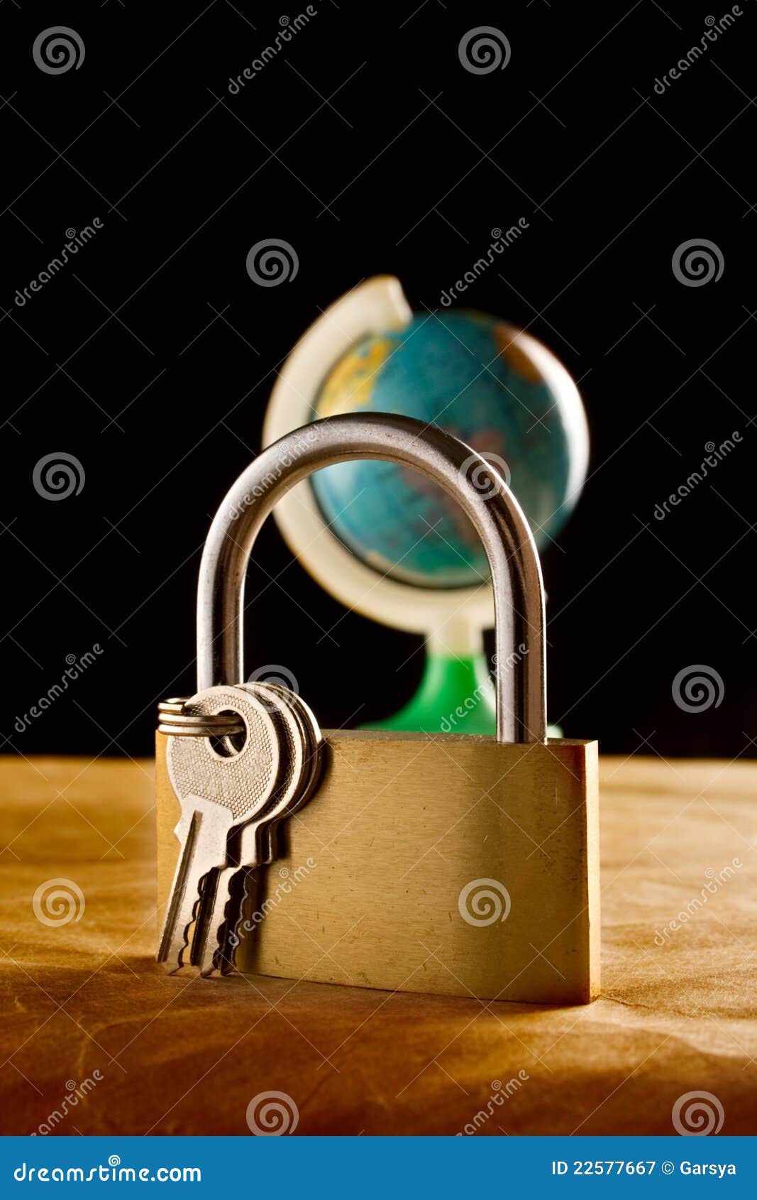 Globe and the keylock stock image. Image of closed, shadow - 22577667
