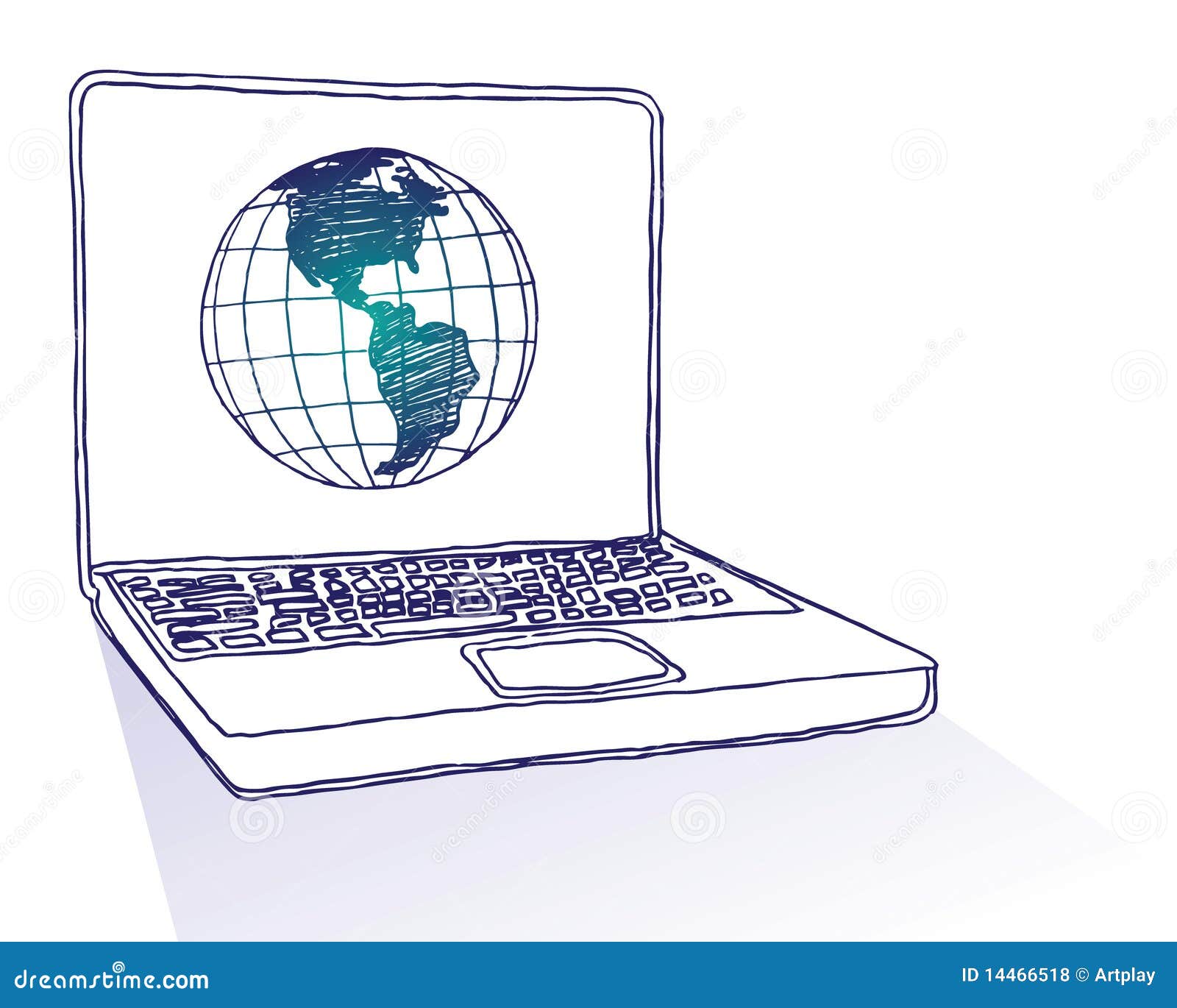 Globe Laptop stock vector. Illustration of learning, computer - 14466518