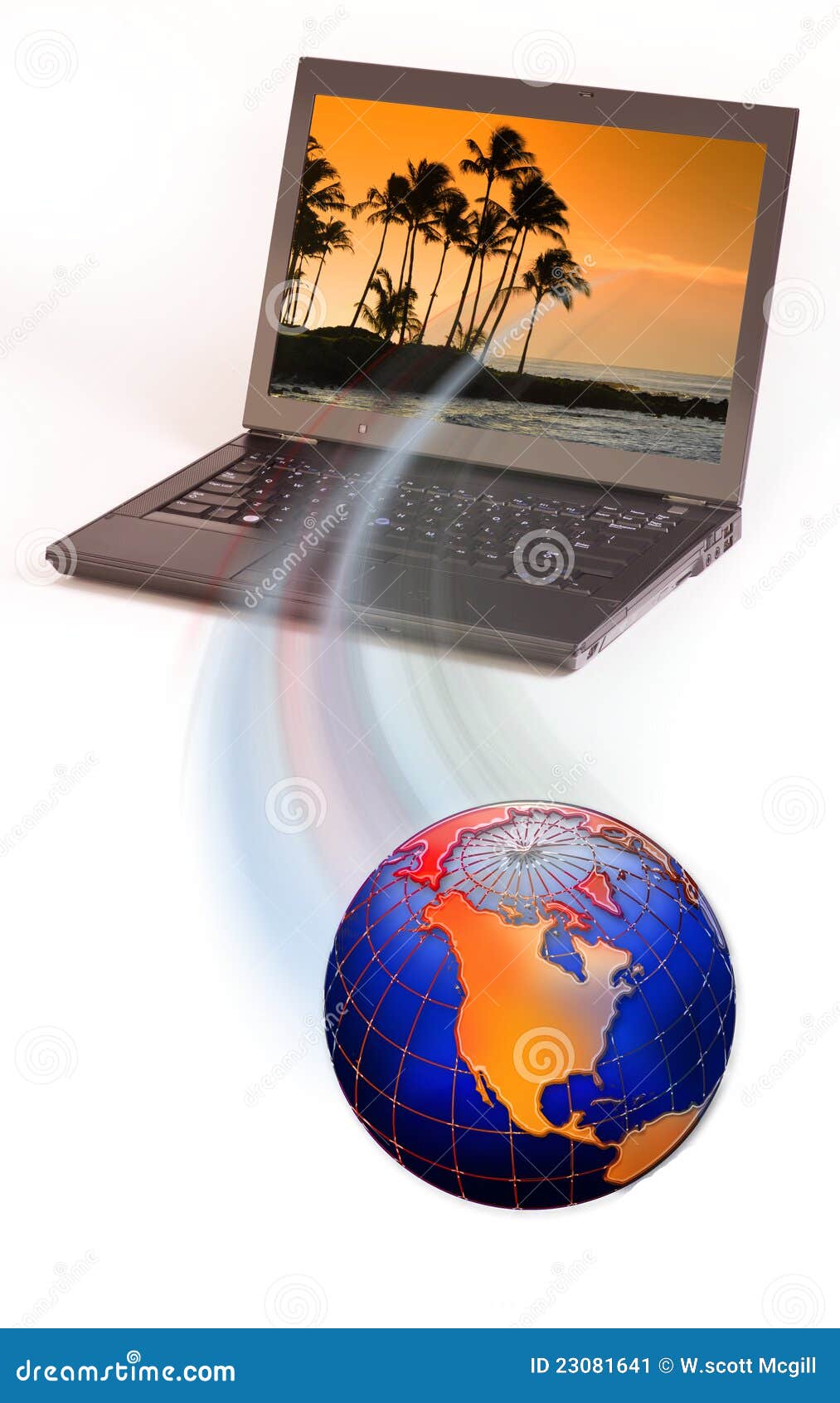 Globe and laptop computer stock image. Image of white - 23081641