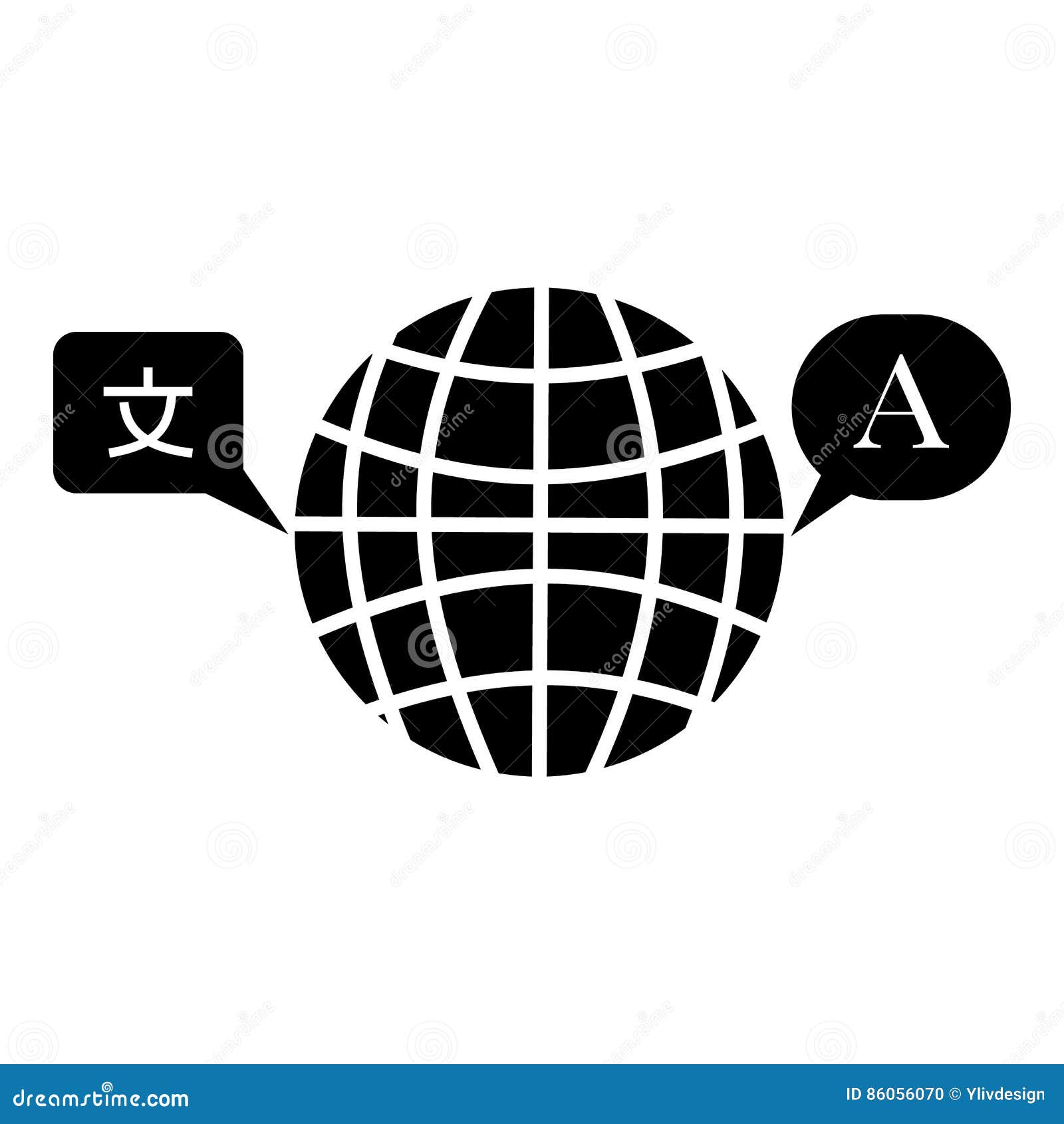 Globe Launguage Icon, Simple Style Stock Vector - Illustration of sign ...