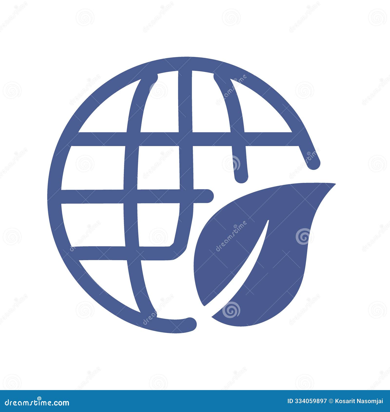 Globe Leaf Icon. Global Sustainability Concept Illustrated with a Globe ...