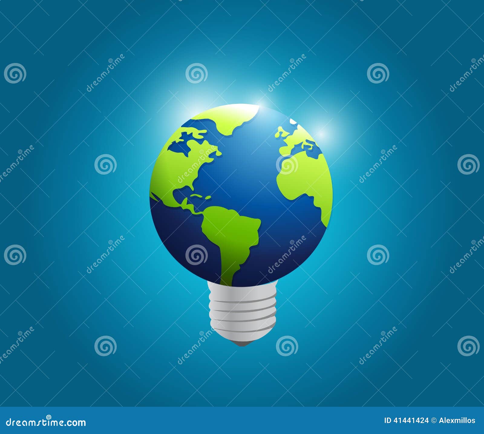 Globe and Light Bulb Illustration Design Stock Illustration ...