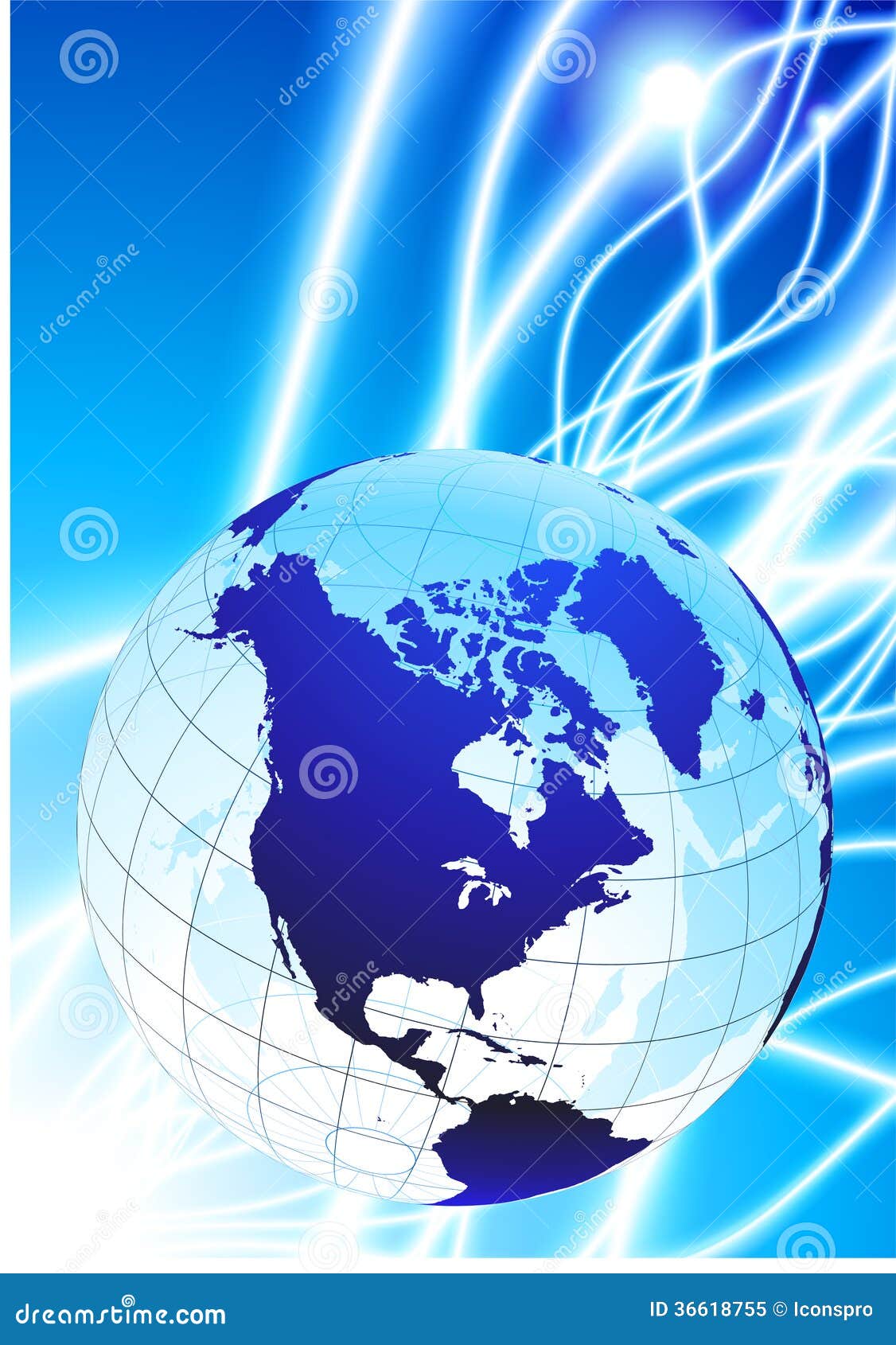 Globe on Light Line Background Stock Illustration - Illustration of ...