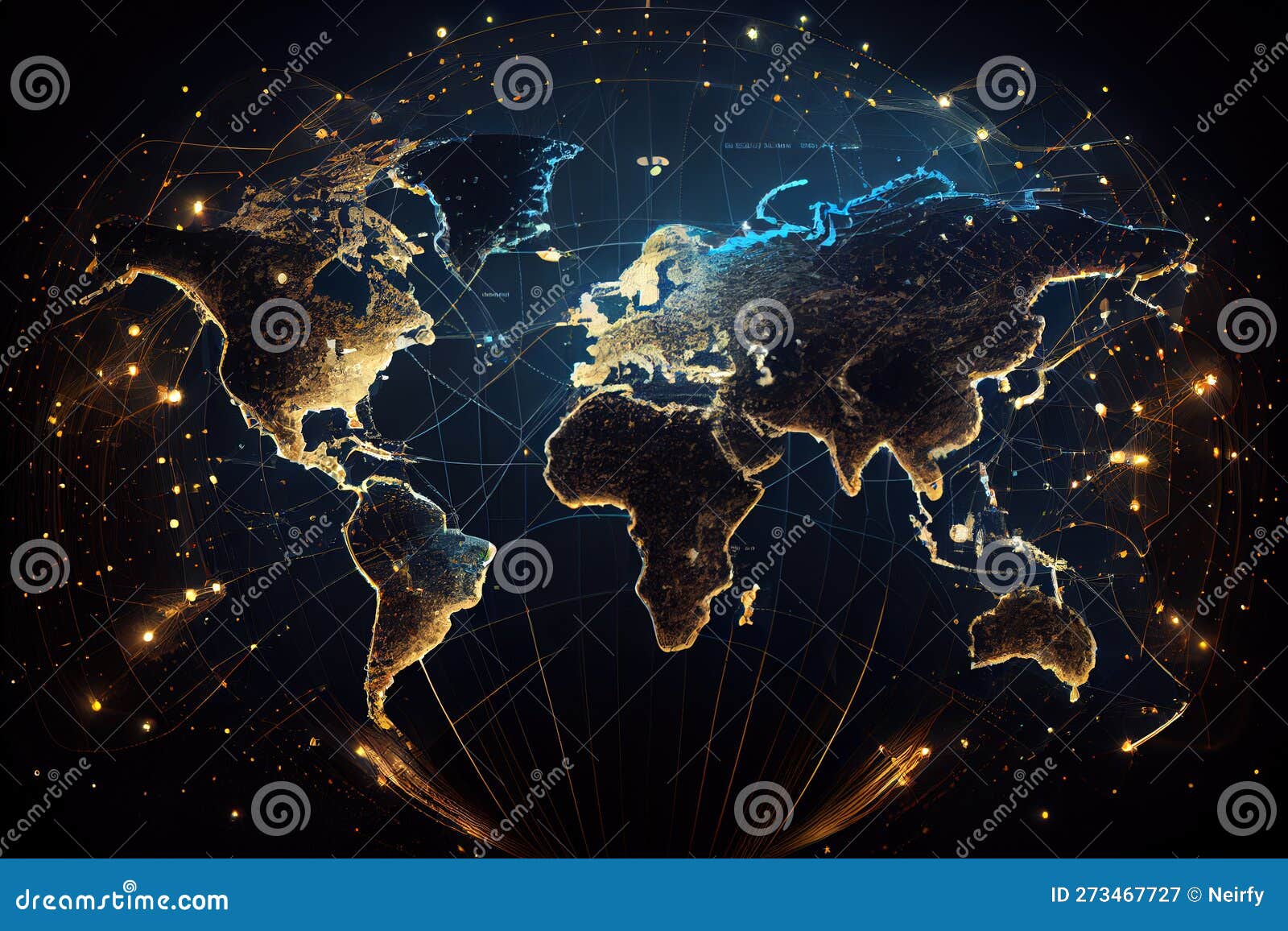 Globe in light points stock illustration. Illustration of cyberspace ...