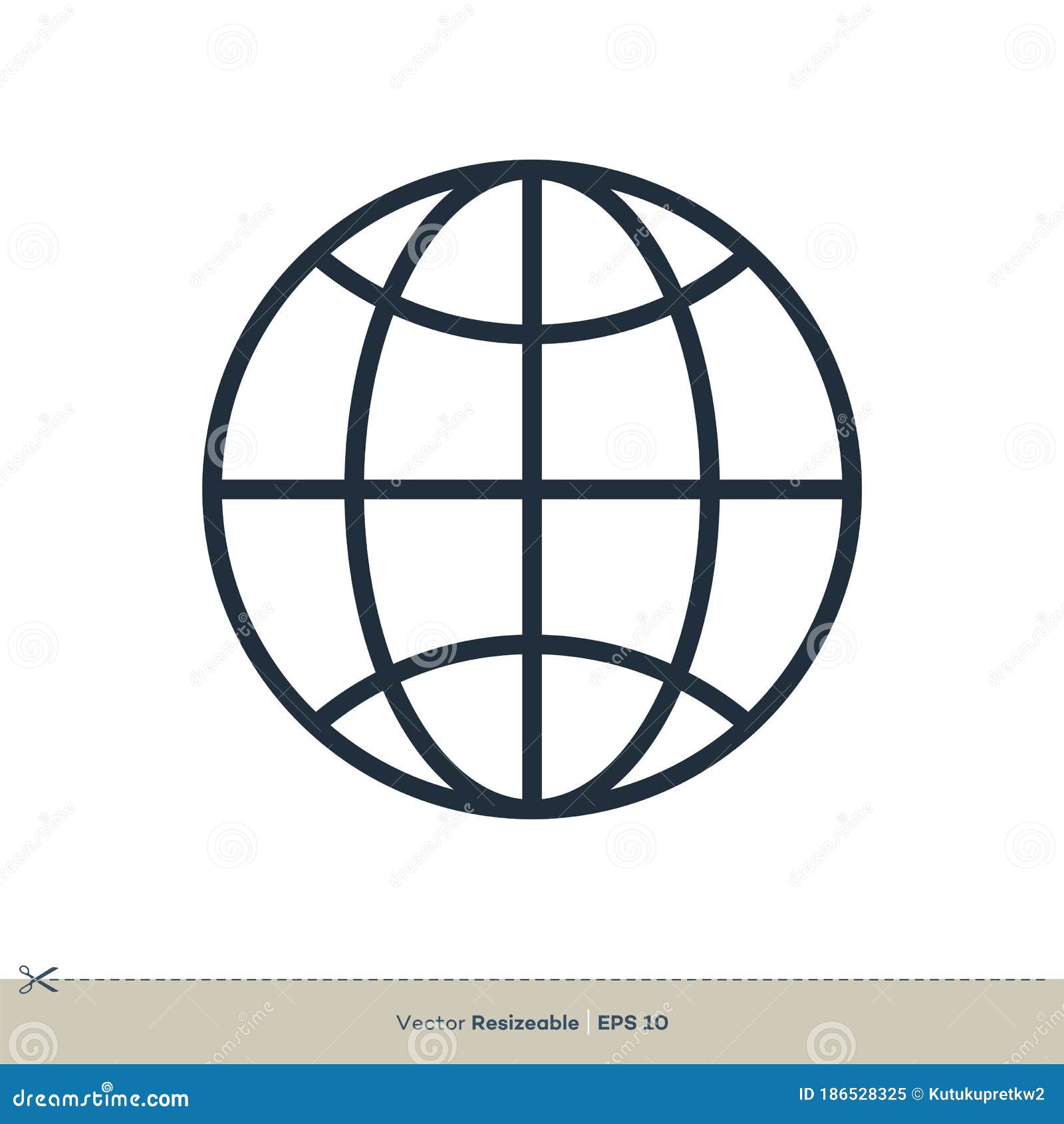 Globe Line Art Icon Vector Logo Template Illustration Design. Vector ...